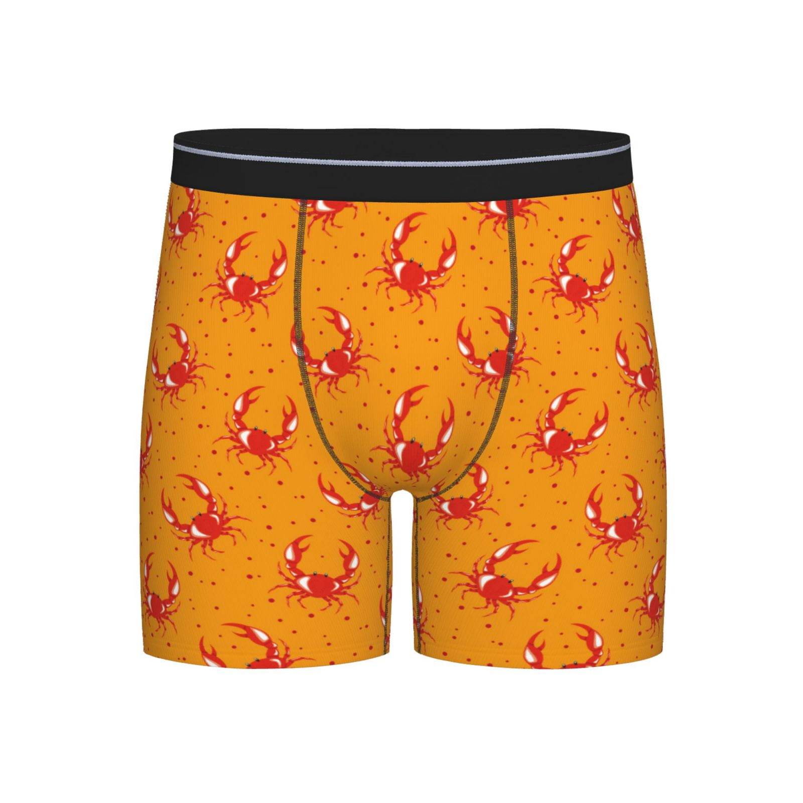 Xecao Red Crab Print Boxer Briefs for Men's Stretch Moisture-Wicking ...