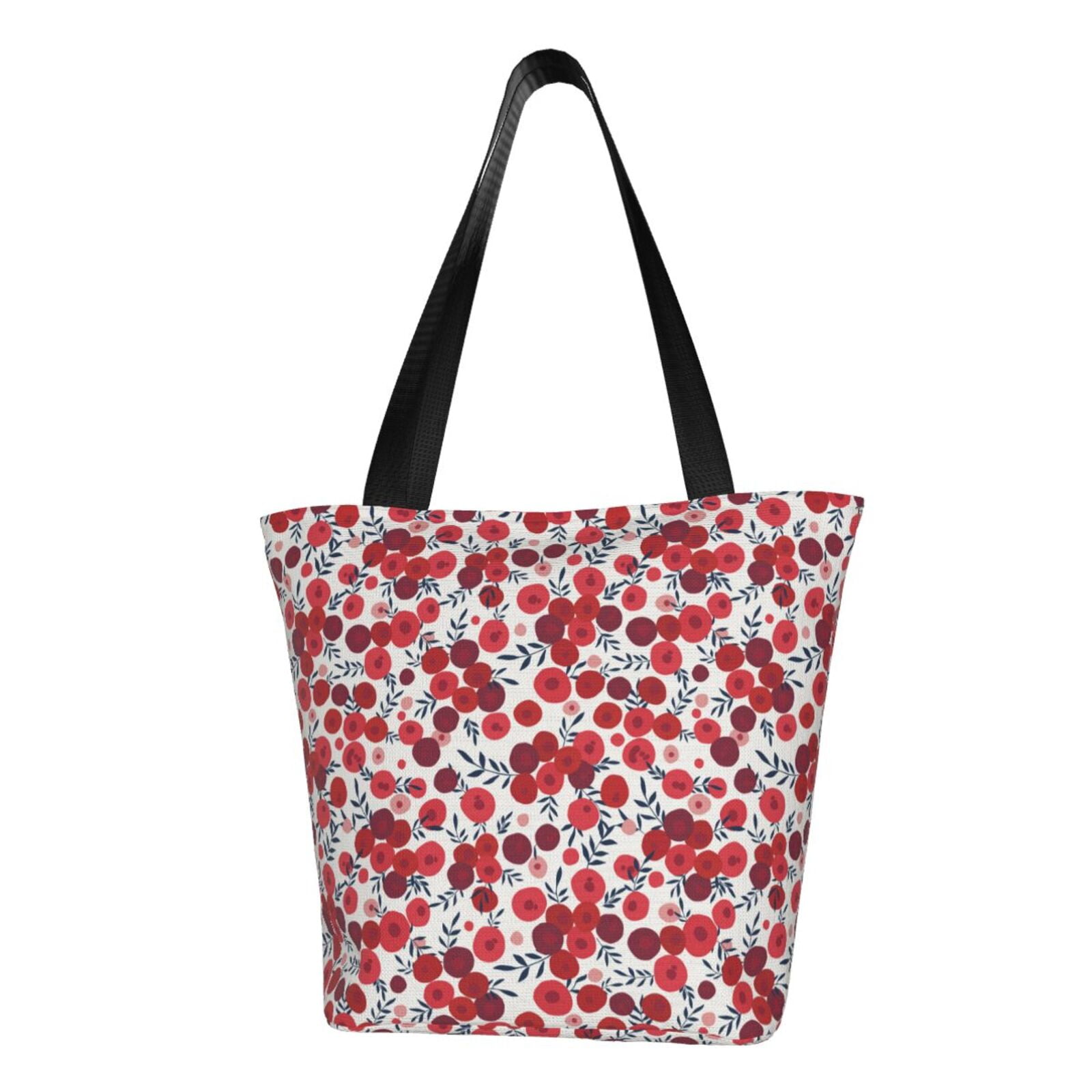 Xecao Red Hawthorn for Tote Bag for Women -Tote Shoulder Bag with A Little Pocket Inside ...