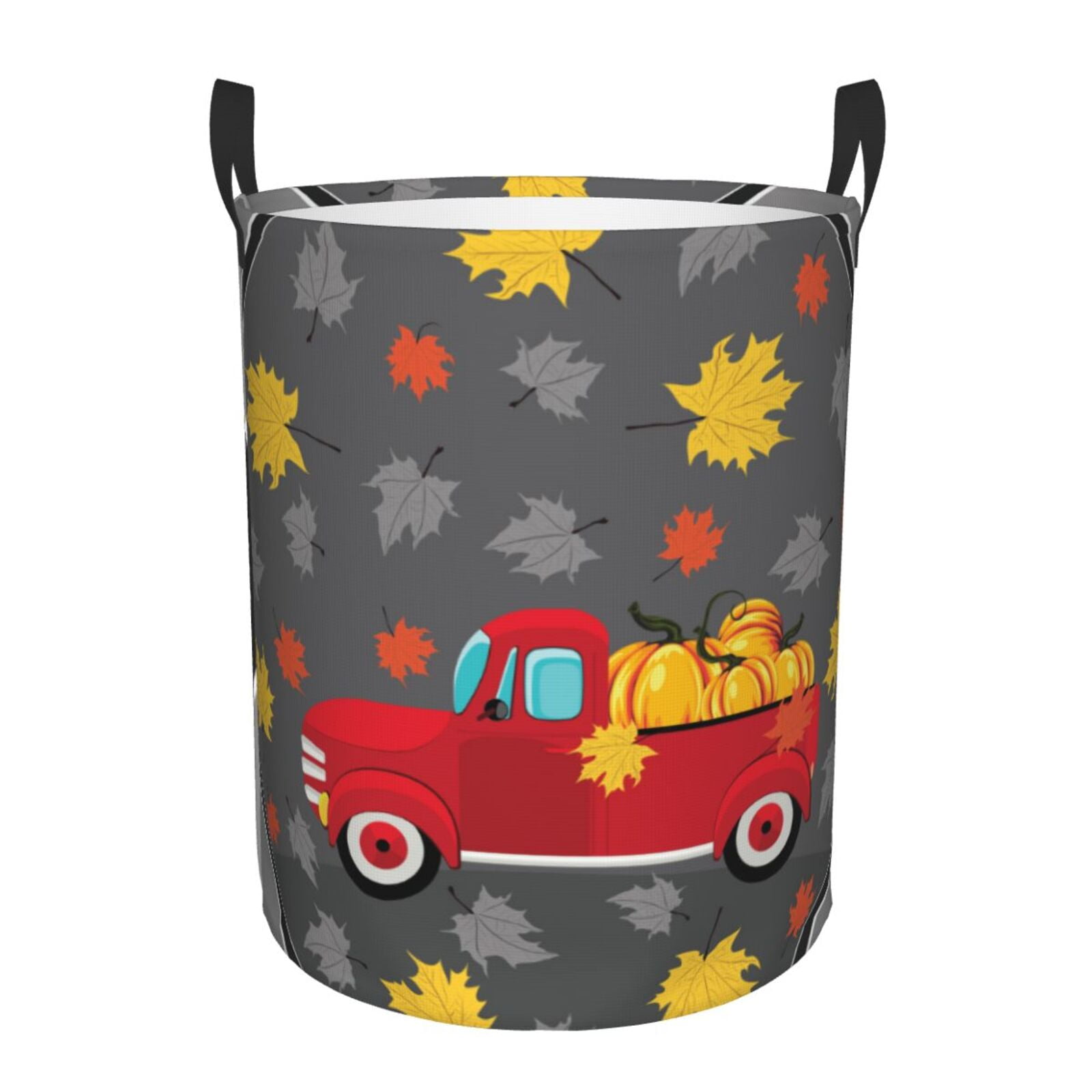 Xecao Red Pickup Truck With Pumpkins Print Laundry Basket,Laundry ...