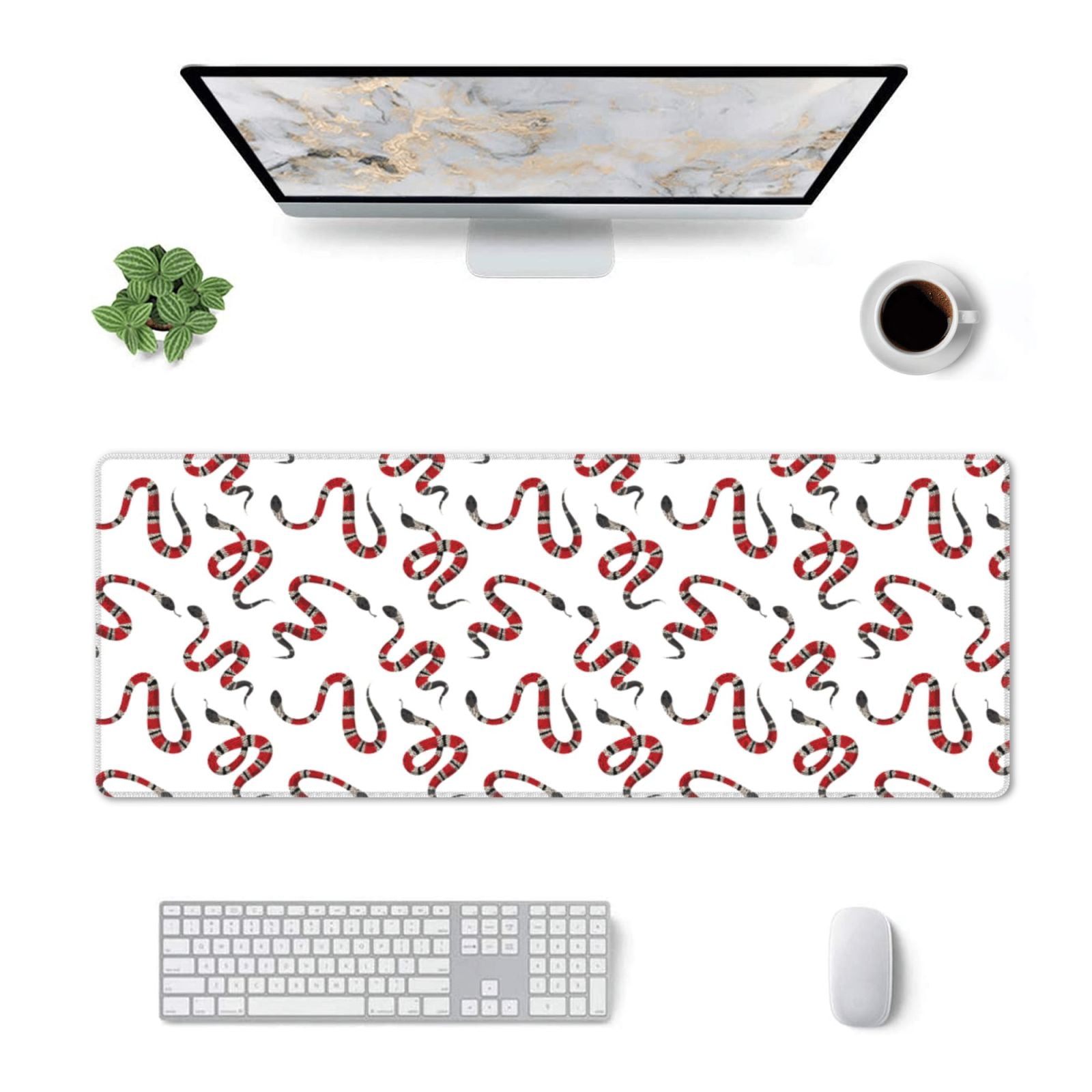 Xecao Red Snake for Mouse Pad - Waterproof Extended Contour Mouse Mat ...