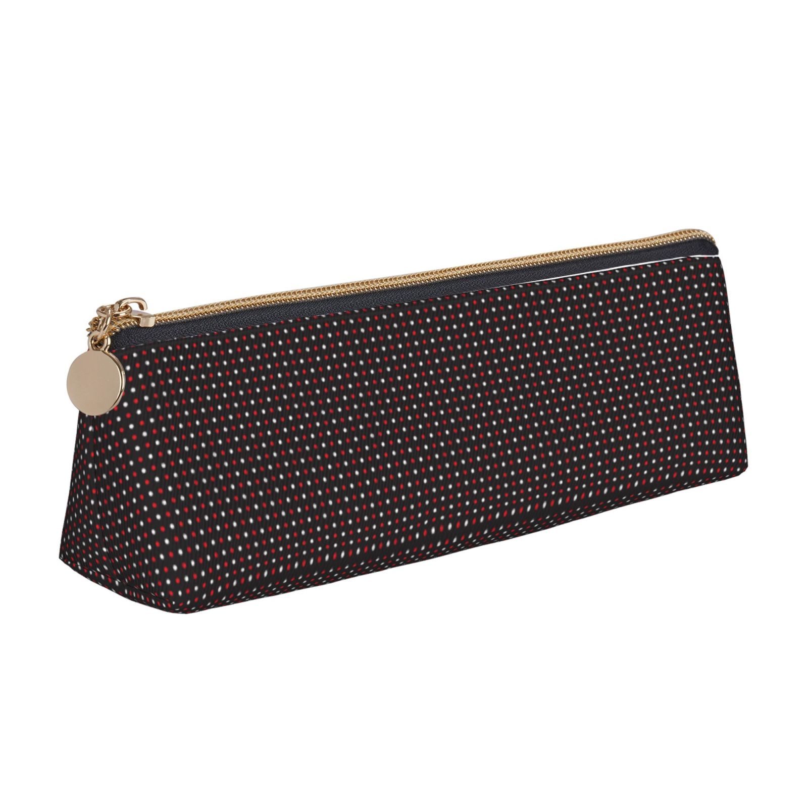 Xecao Red and white polka dots Print Leather Pencil Case -Stationery ...