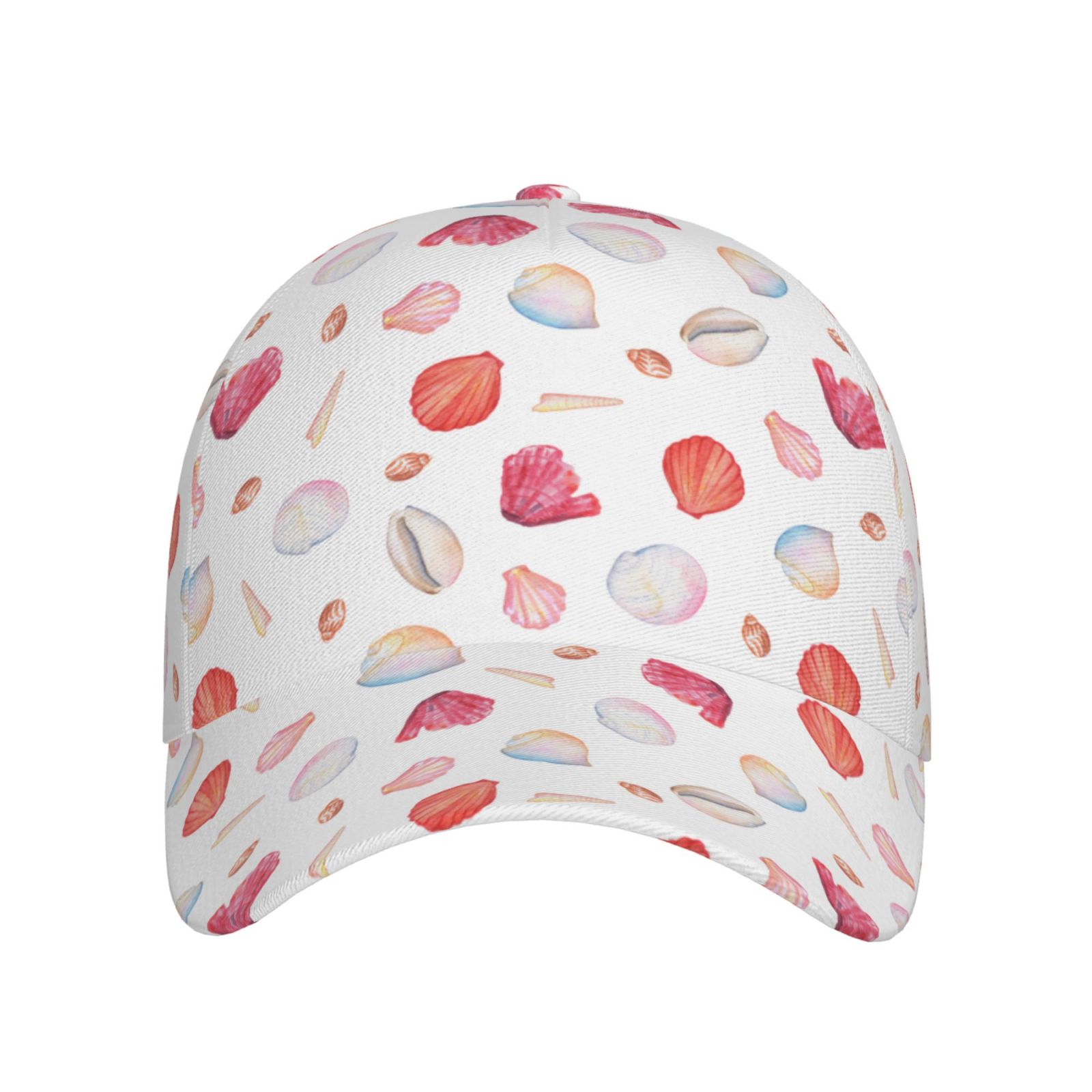 Xecao Red coral and scallop seashell for Baseball Cap: Unisex, crafted ...