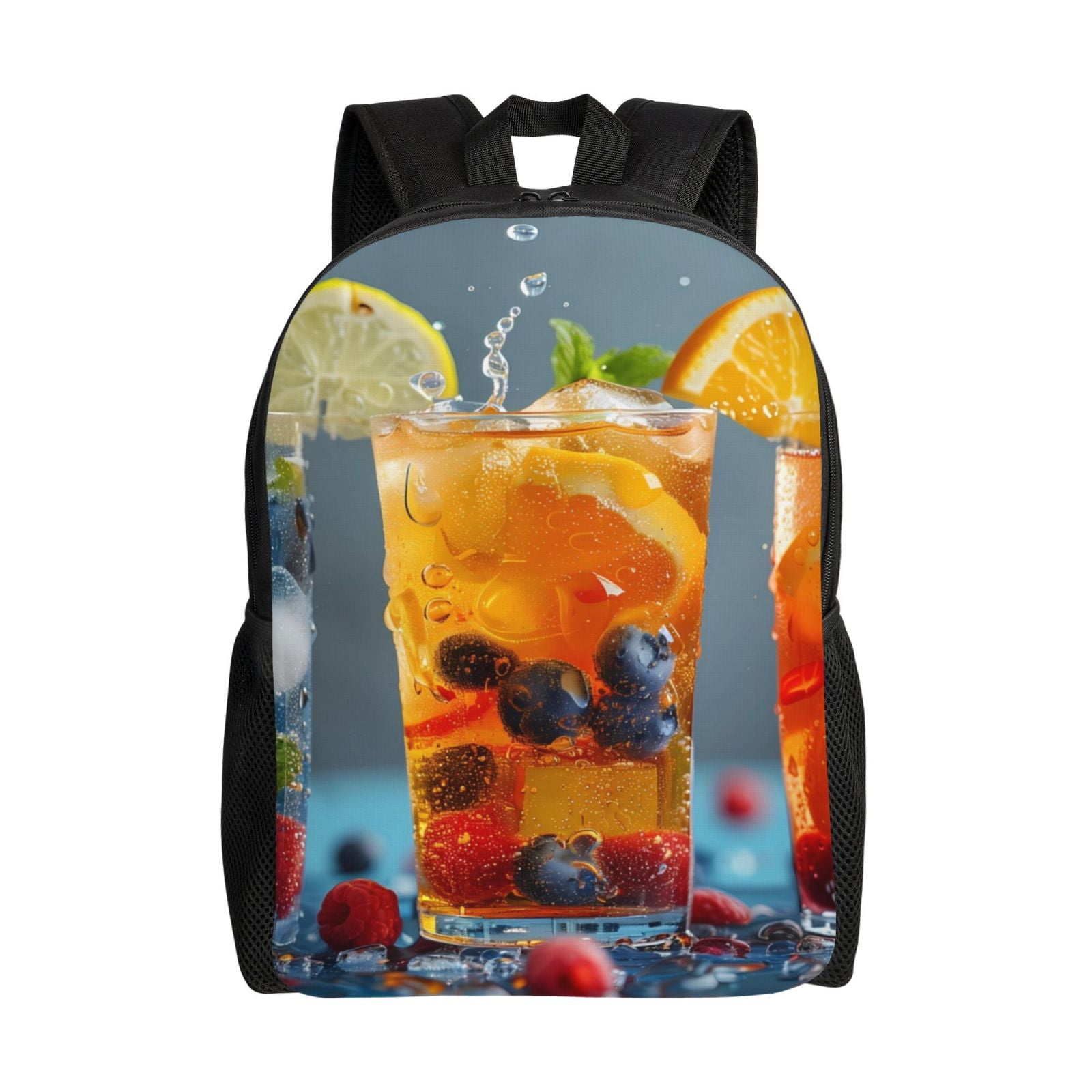 Xecao Refreshing Fruit Infused Drinks Print School Backpack with Laptop ...