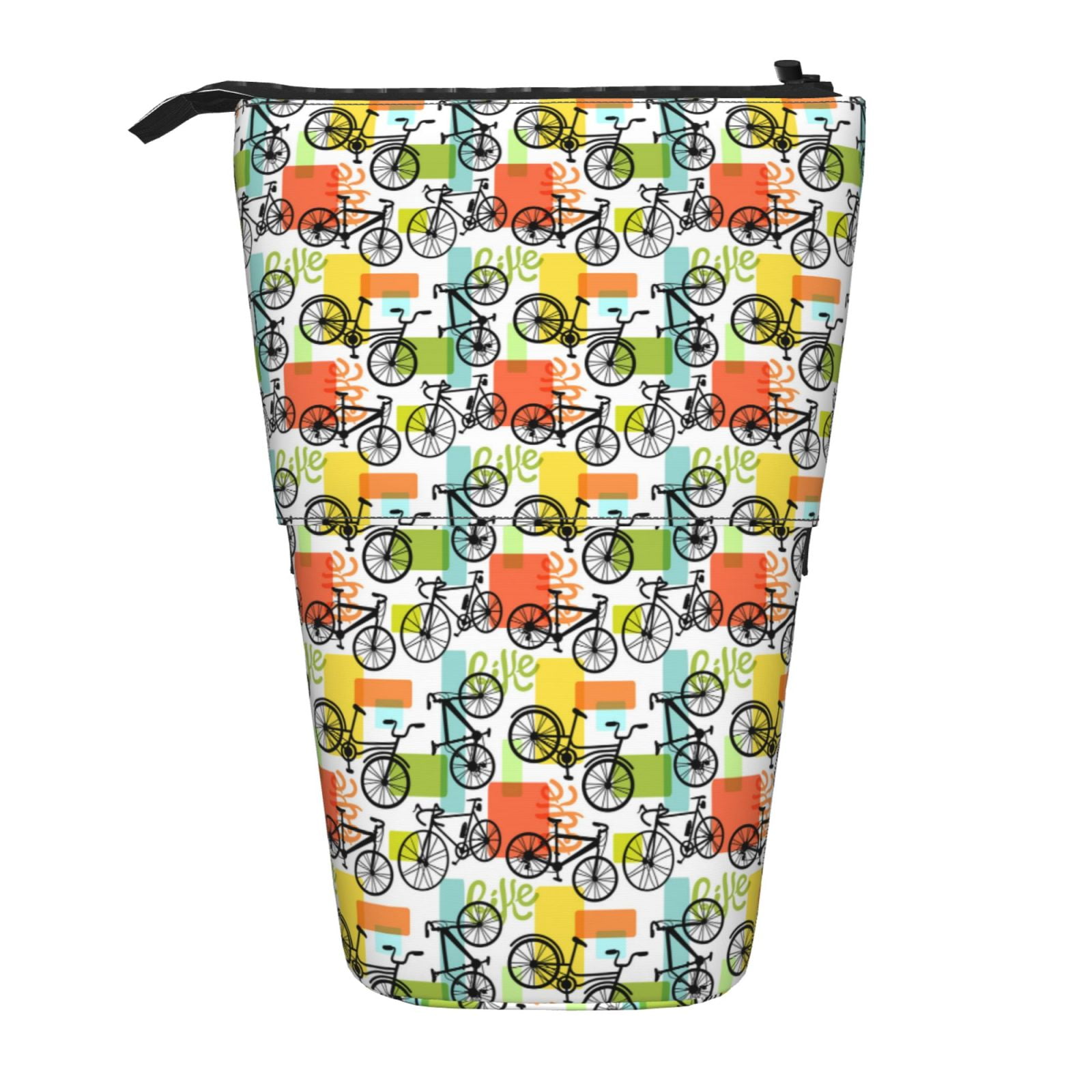 Xecao Retro Bike Print Telescopic Pencil Bag Pen Holder Pop Up ...