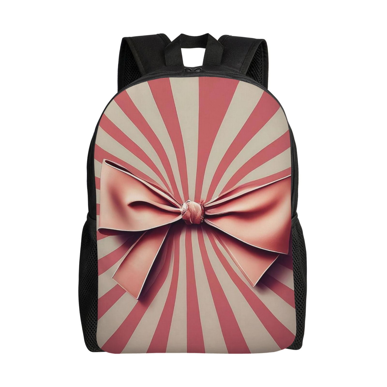 Xecao Retro Bow Print School Backpack with Laptop Compartment Small ...
