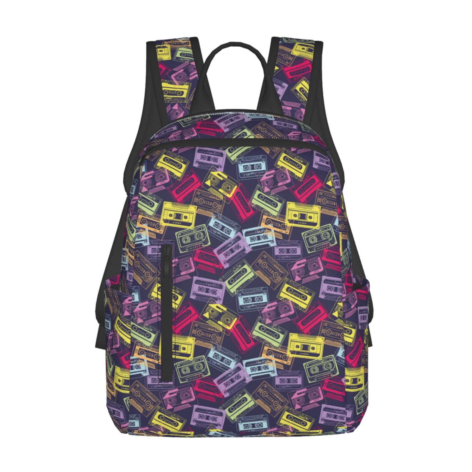 Xecao Retro Cassette Music print Backpack For women men Aesthetic ...