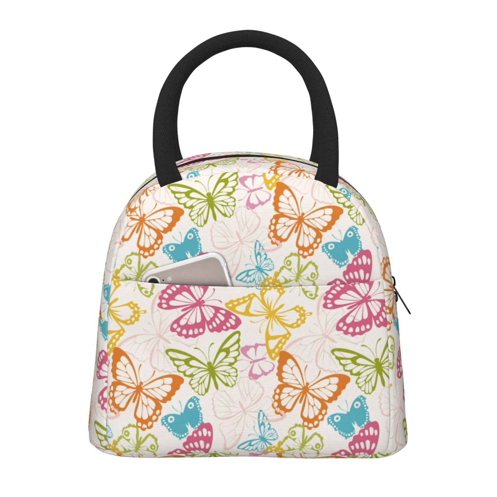 Xecao Retro Colorful Butterfly Lunch Bag , an insulated, reusable tote ...