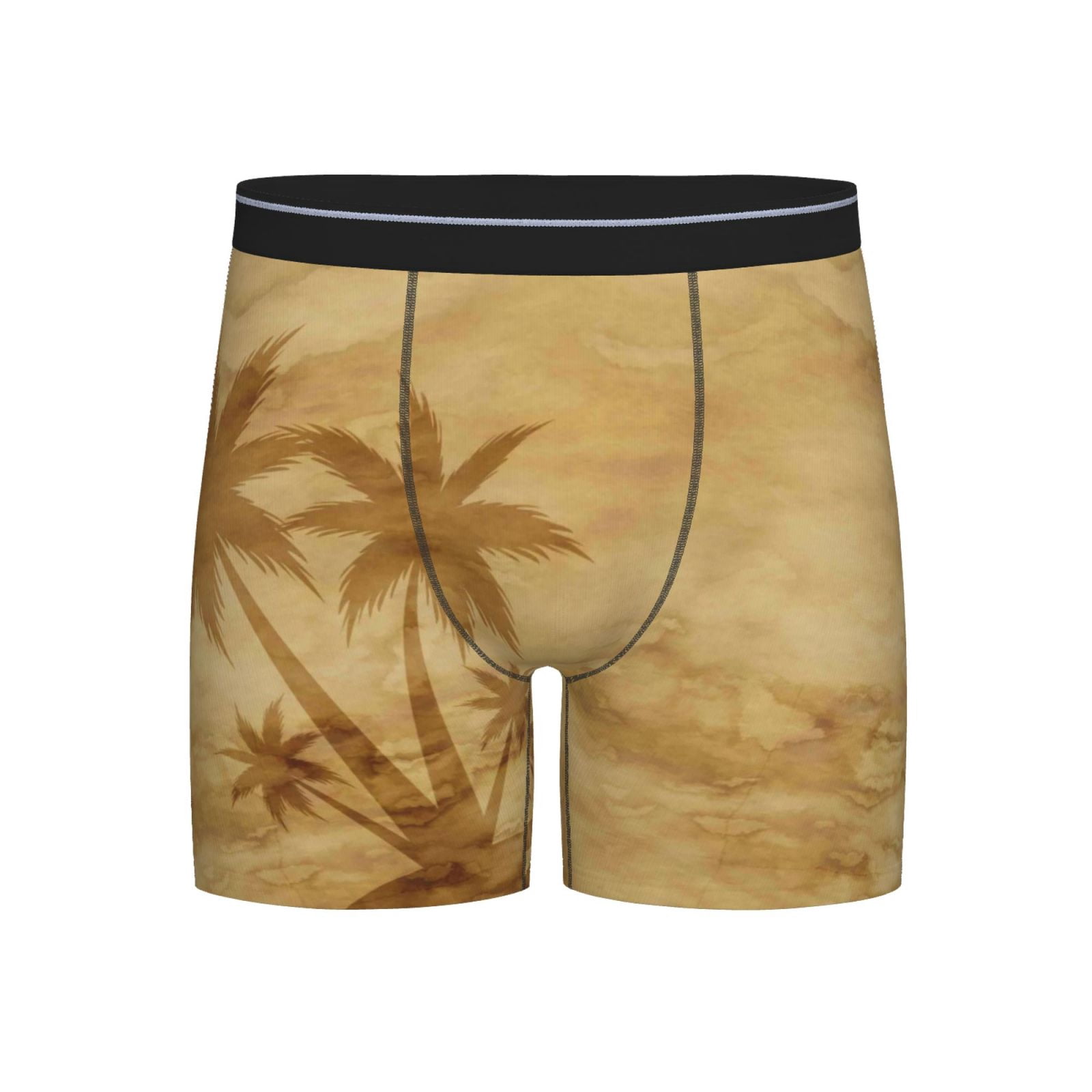 Xecao Retro Palm Tree Print Boxer Briefs for Men's Stretch Moisture ...