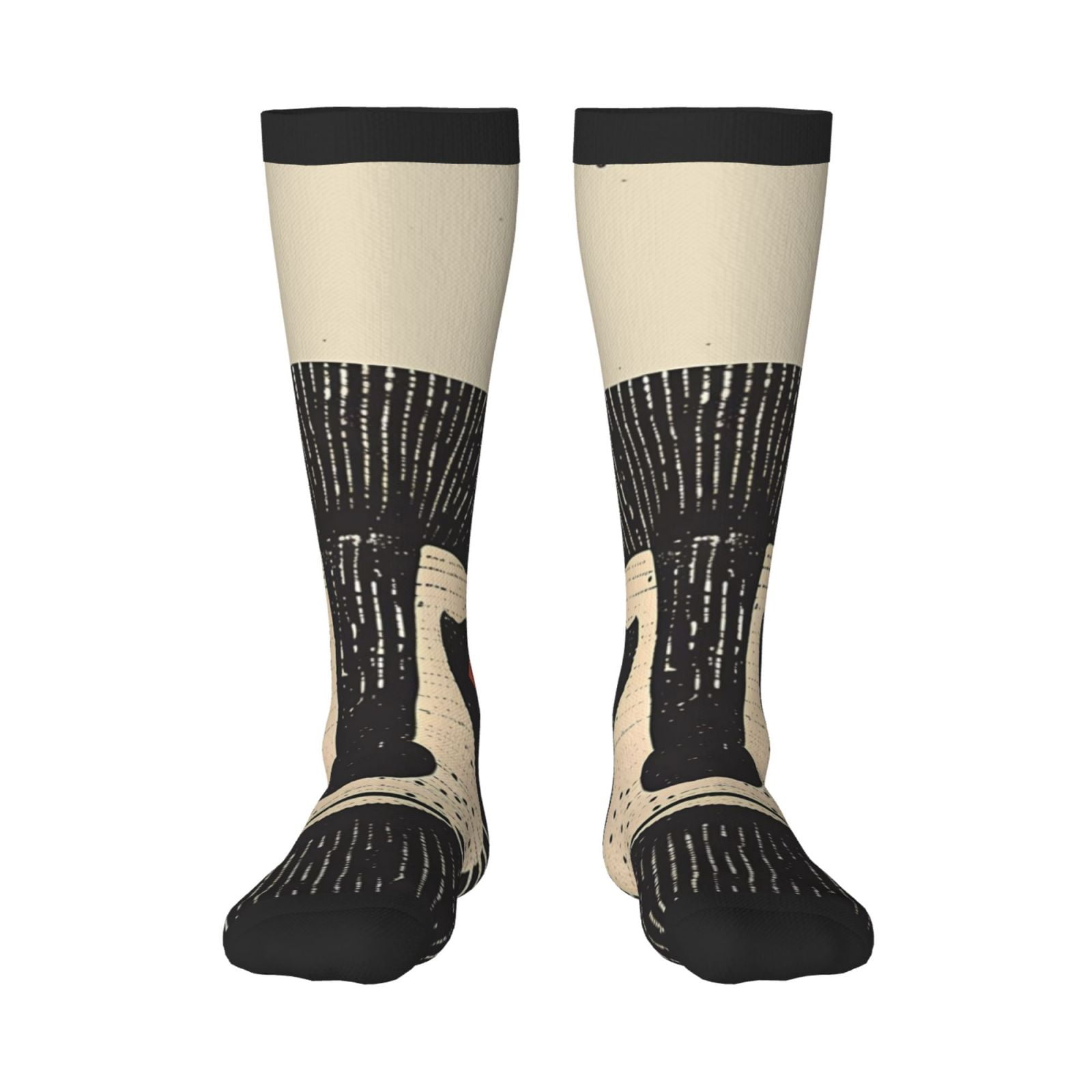 Xecao Retro Raccoon Graphic Print Print Compression Socks for Both Men ...