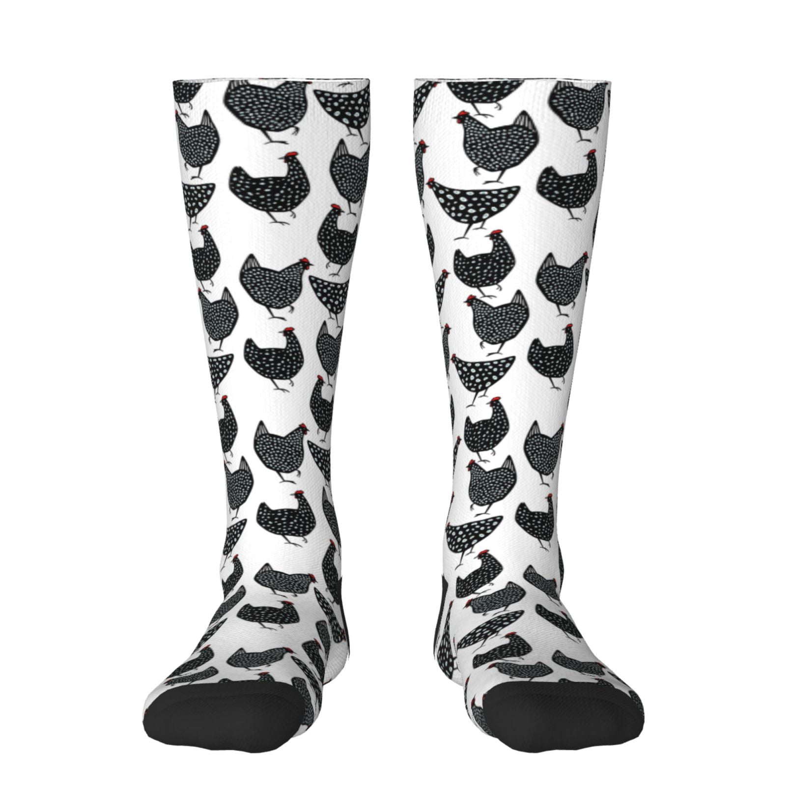Xecao Retro Rooster print thigh-high socks, crafted for both men and ...