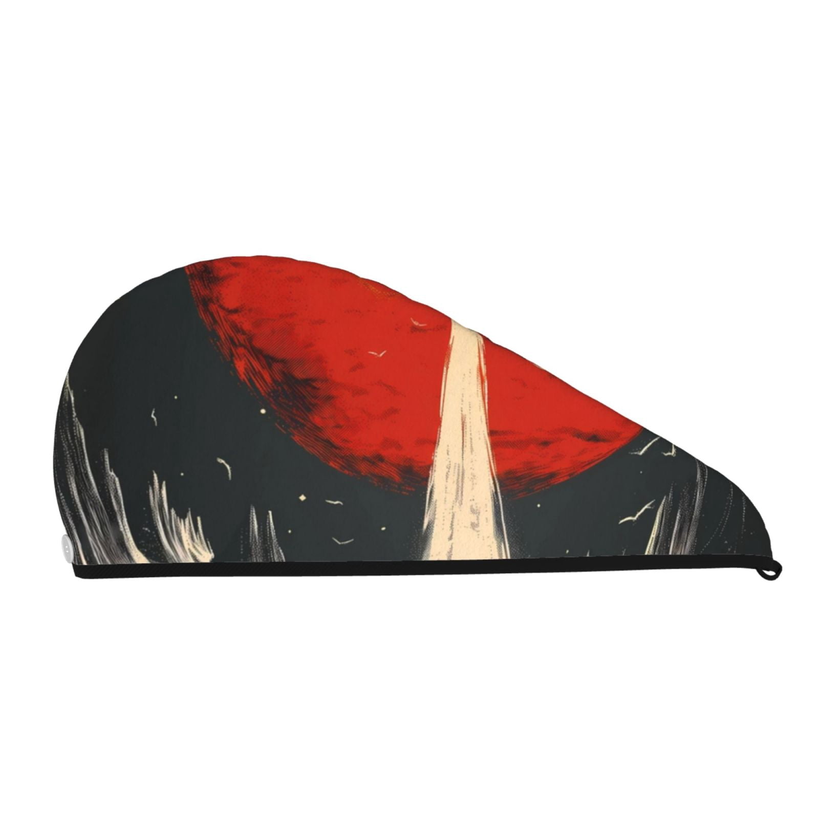 Xecao Retro Space Rocket Launch Print Hair Towel, Hair Turbans for Wet ...