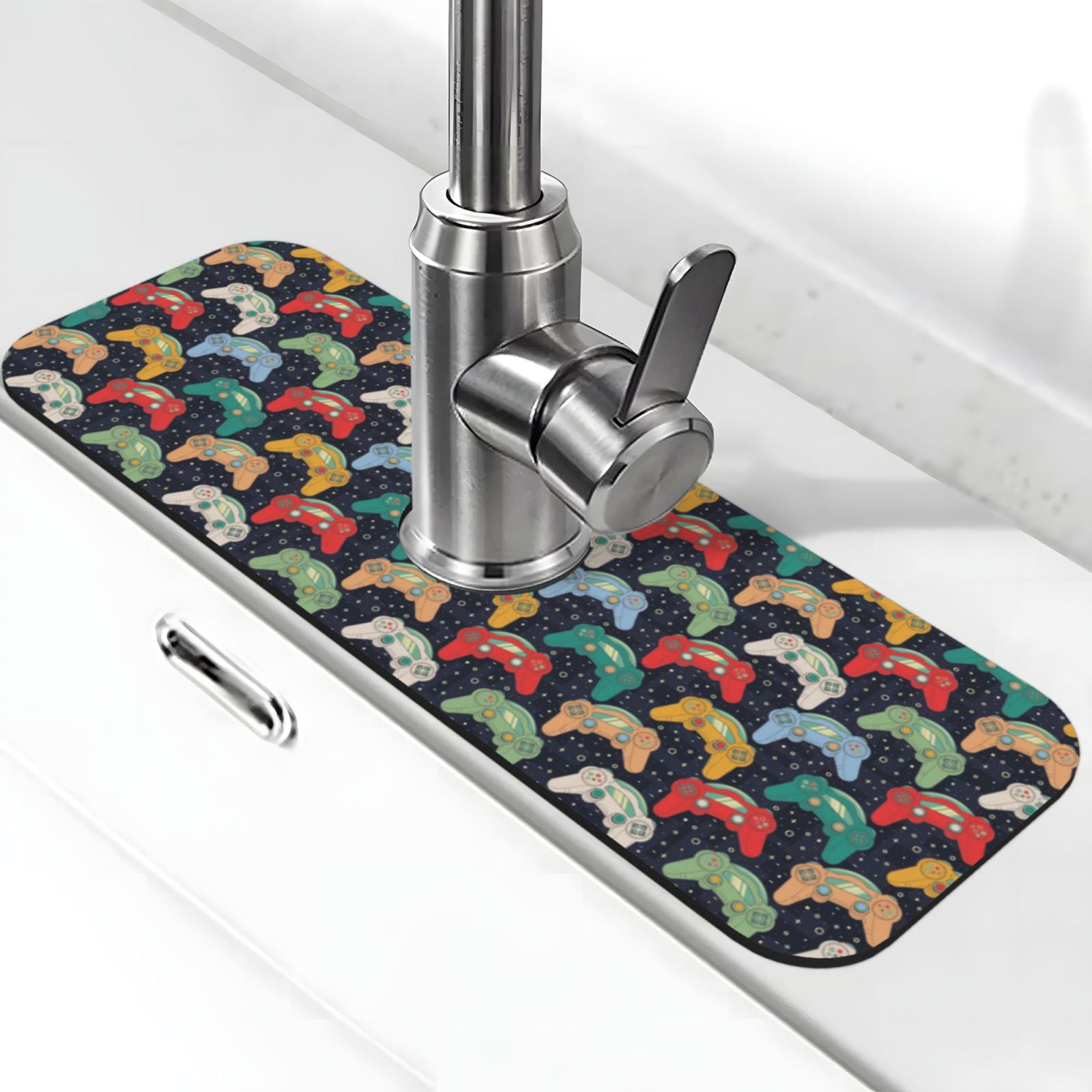 Xecao Retro Video Game for Kitchen Sink Splash Guard Faucet Mat ...