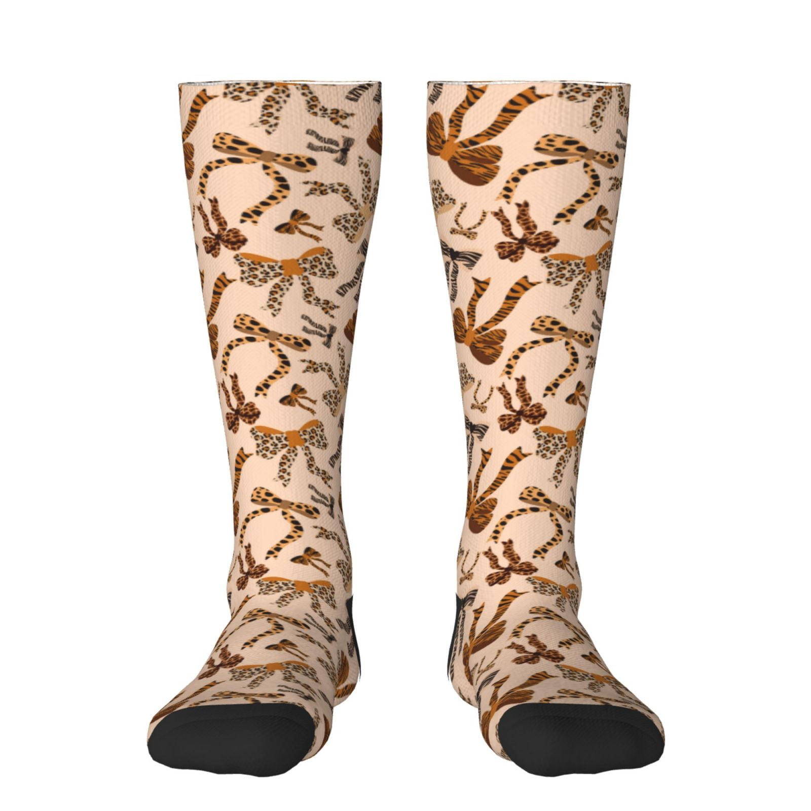 Xecao Ribbon bows with leopard Print Compression Socks for Both Men And ...