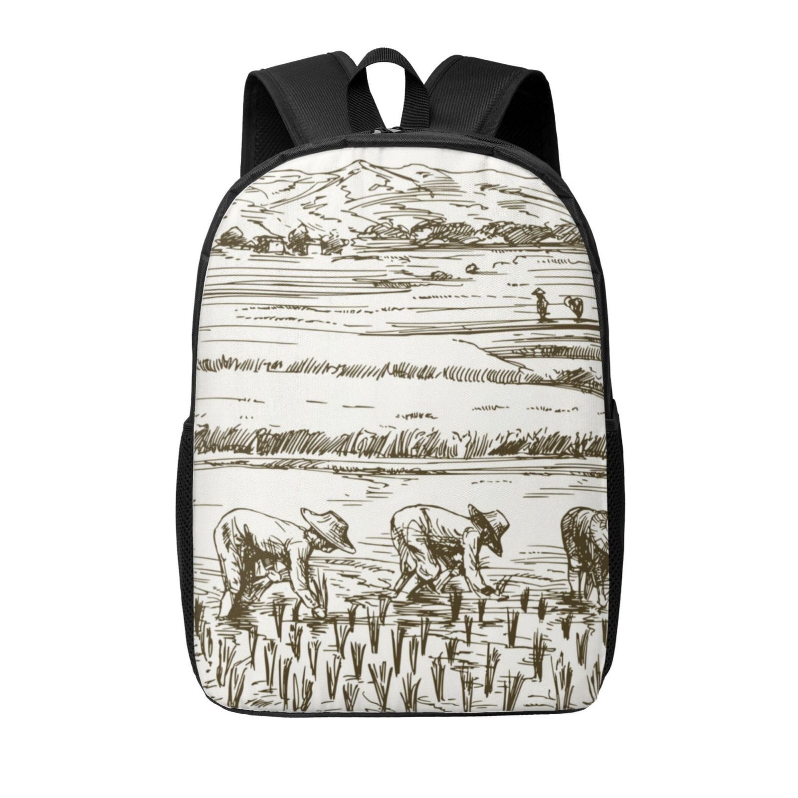 Xecao Rice Harvest print Travel Backpack, Large Computer Backpack for ...