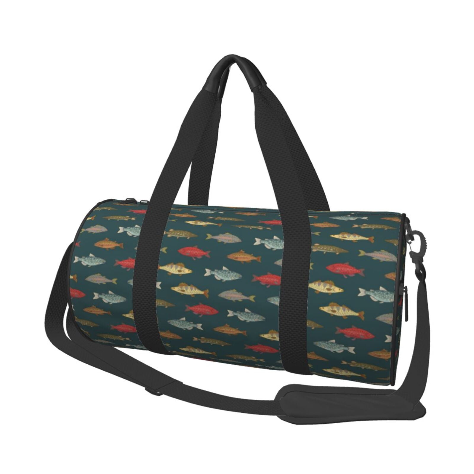 Xecao River Freshwater Fish Print Travel Duffle Bag, Bag Carry On Tote ...