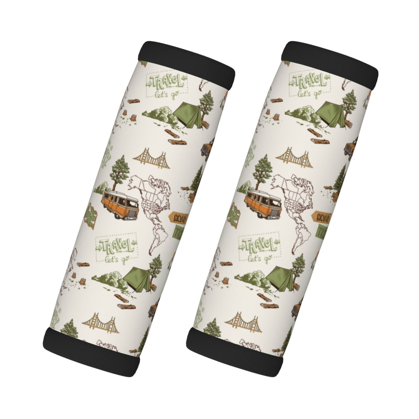 Xecao Road Trip Print 2 Pack Luggage Handles Wrap Grips Identifiers ...