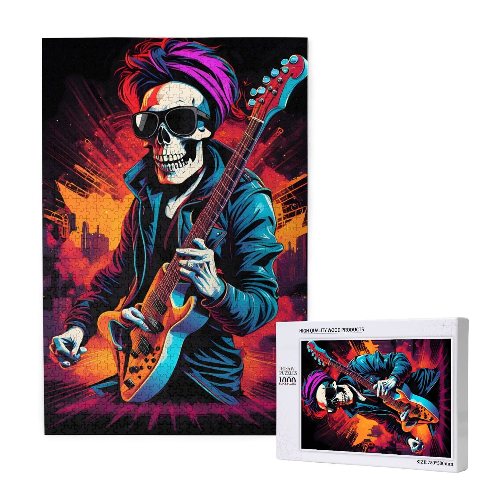 Xecao Rock Skull Singer Pattern 1000 Piece Puzzles , Jigsaw Puzzles for ...