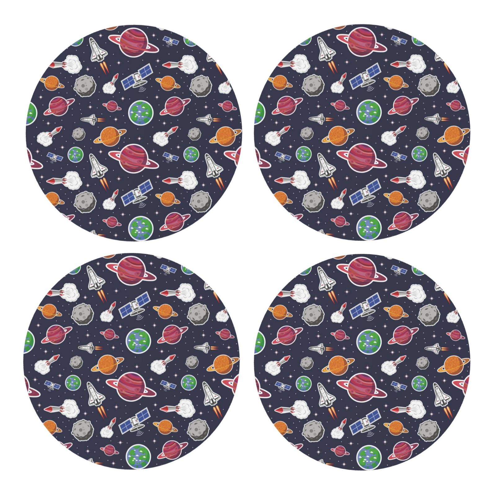 Xecao Rocket Satellite for MDF Cork Coaster 4 Pcs,Drink Coasters,Suit ...