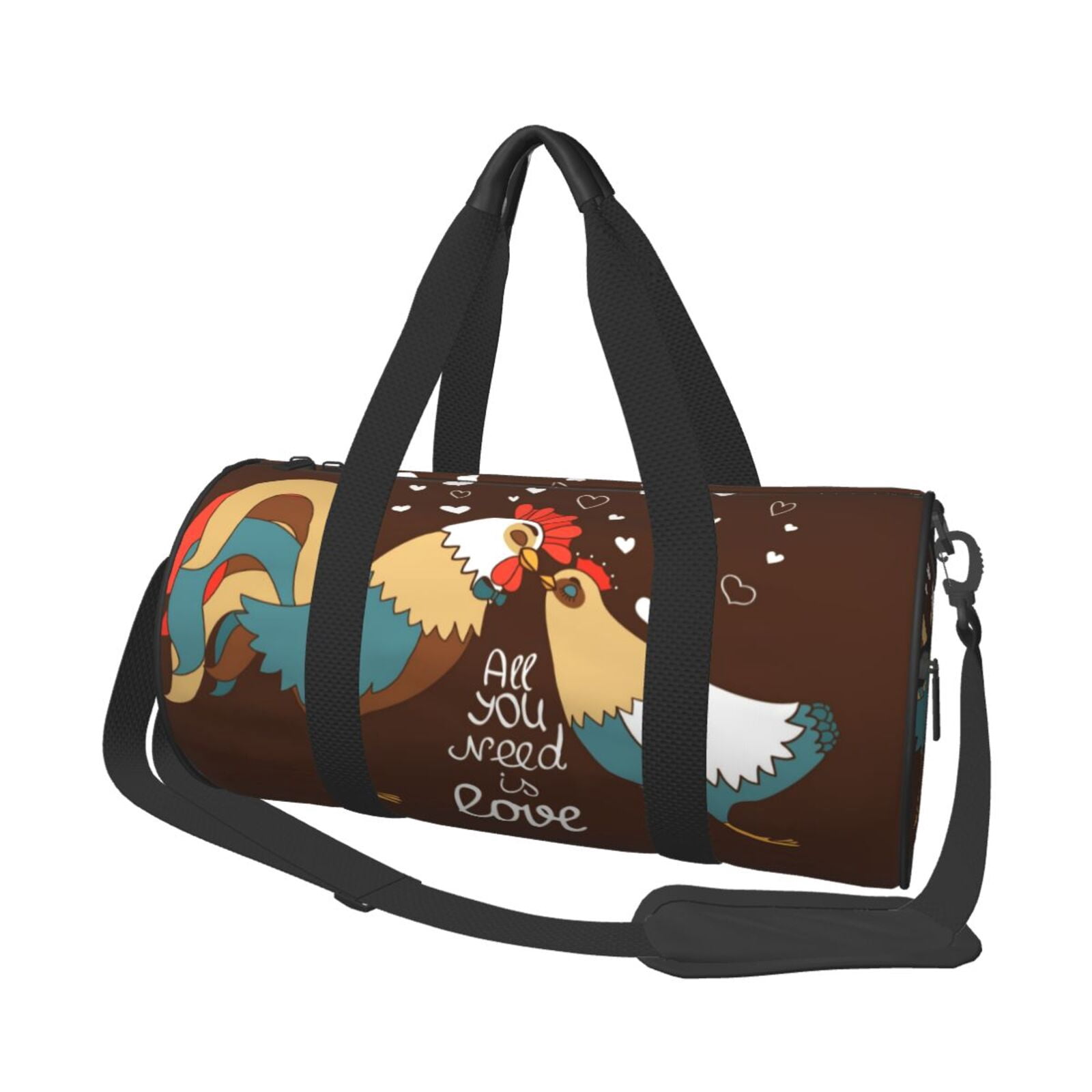 Xecao Rooster And Chicken Print Travel Duffle Bag, Bag Carry On Tote ...