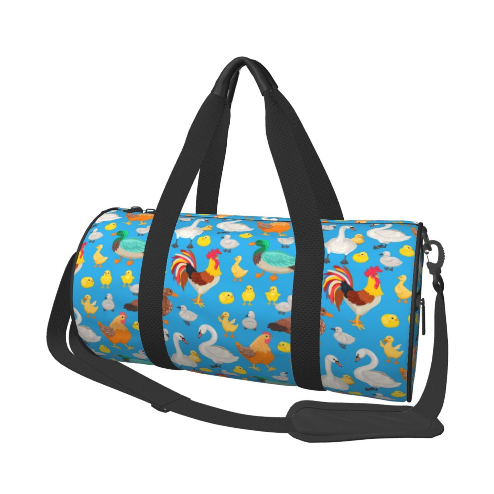 Xecao Rooster And Chickens Print Travel Duffle Bag, Bag Carry On Tote ...