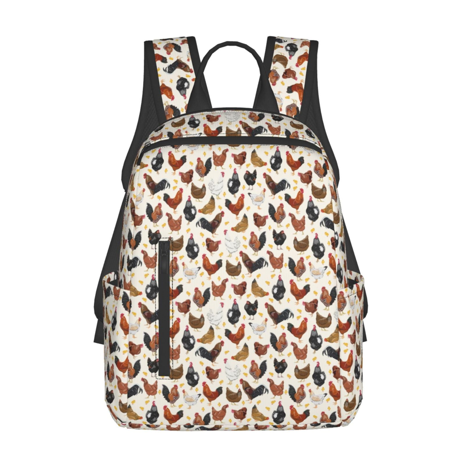 Xecao Roosters and Chickens print Backpack For women men Aesthetic ...