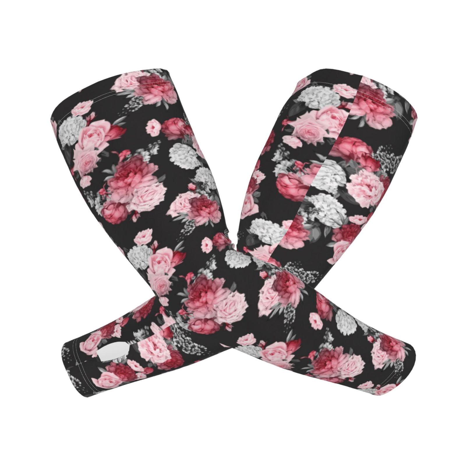 Xecao Rose Flowers Print Cooling Arm Sleeves, UPF 50 UV Sun Protection ...