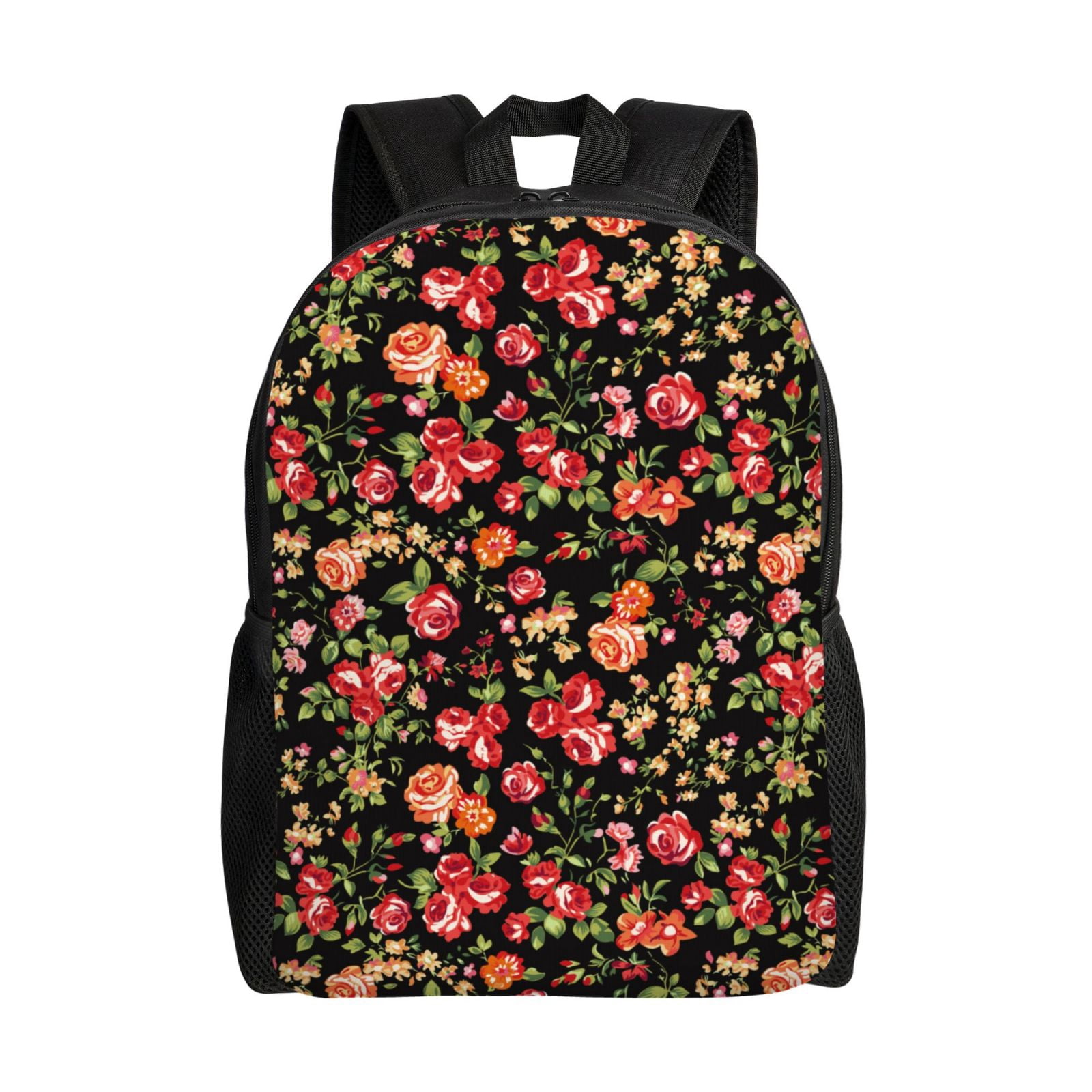 Xecao Rose Flowers Print School Backpack with Laptop Compartment Small ...
