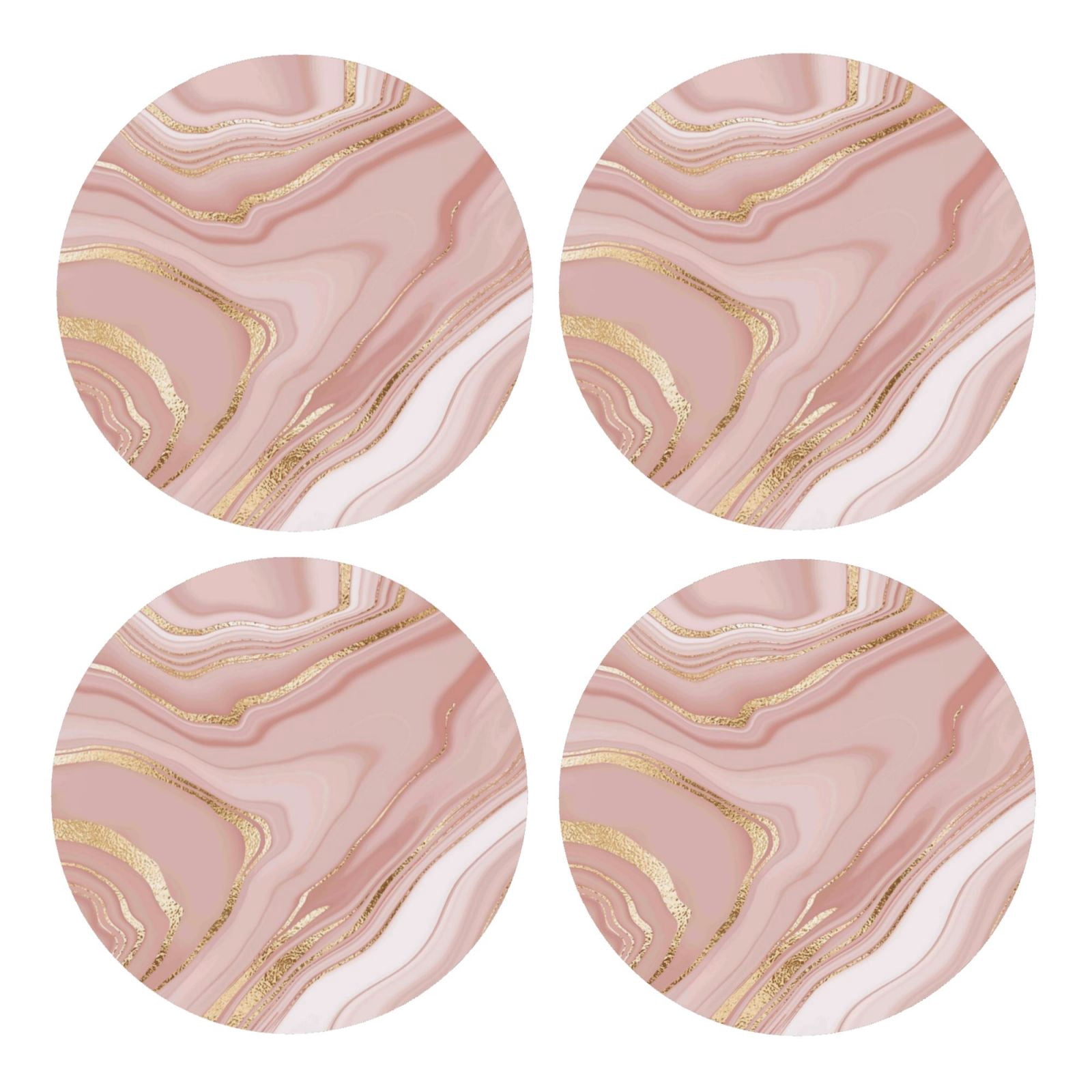 Xecao Rose Gold Glitter Splatter for MDF Cork Coaster 4 Pcs,Drink ...