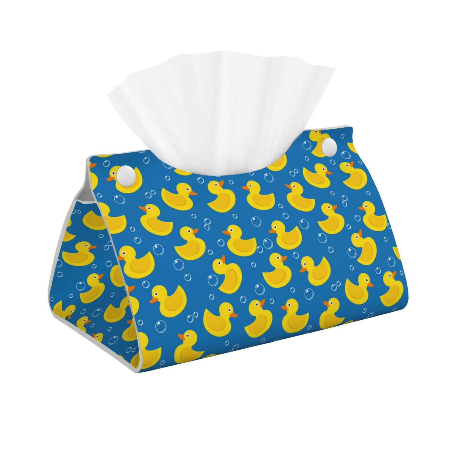 Xecao Rubber Duck Print Tissue Box Cover,Modern PVC Leather Square ...