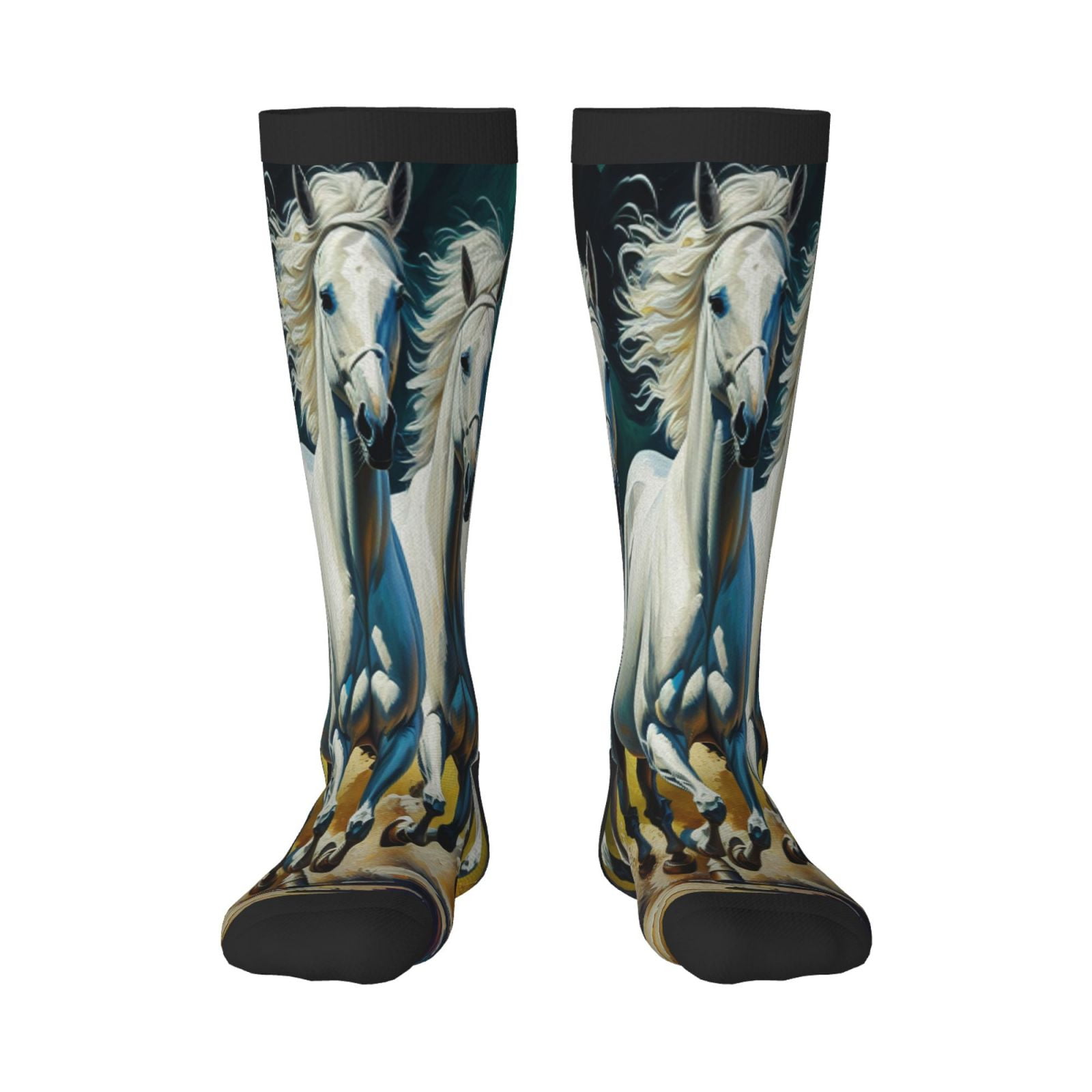 Xecao Running horses Print Compression Socks for Both Men And Women for ...