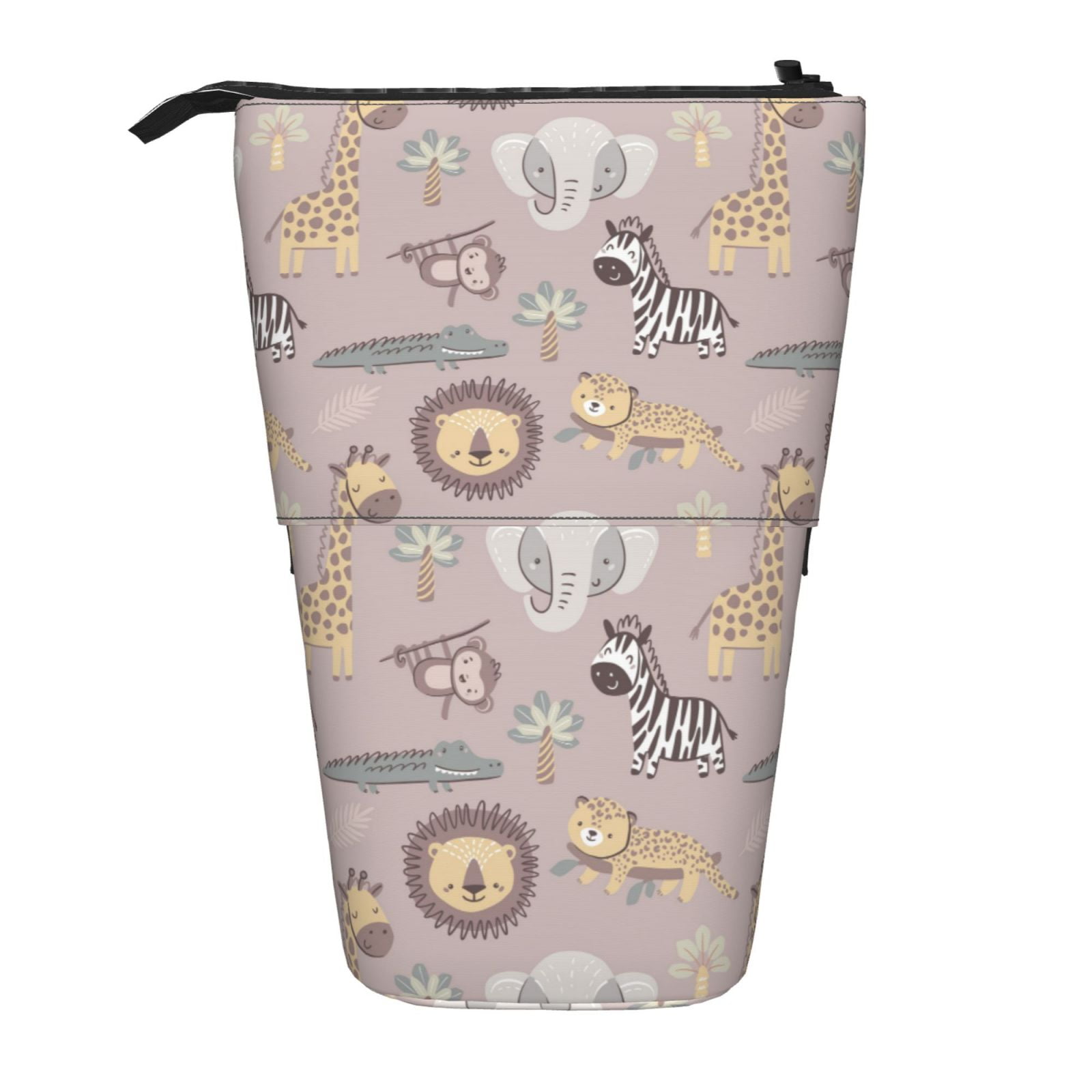 Xecao Safari Animals Print Telescopic Pencil Bag Pen Holder Pop Up ...