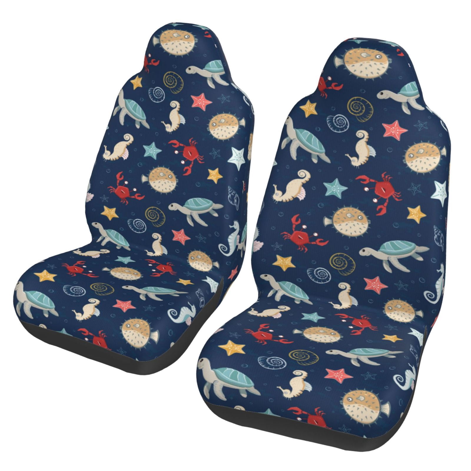 Xecao Sea Creatures Print Car Seat Cover in That Fits Most Cars, Vans ...