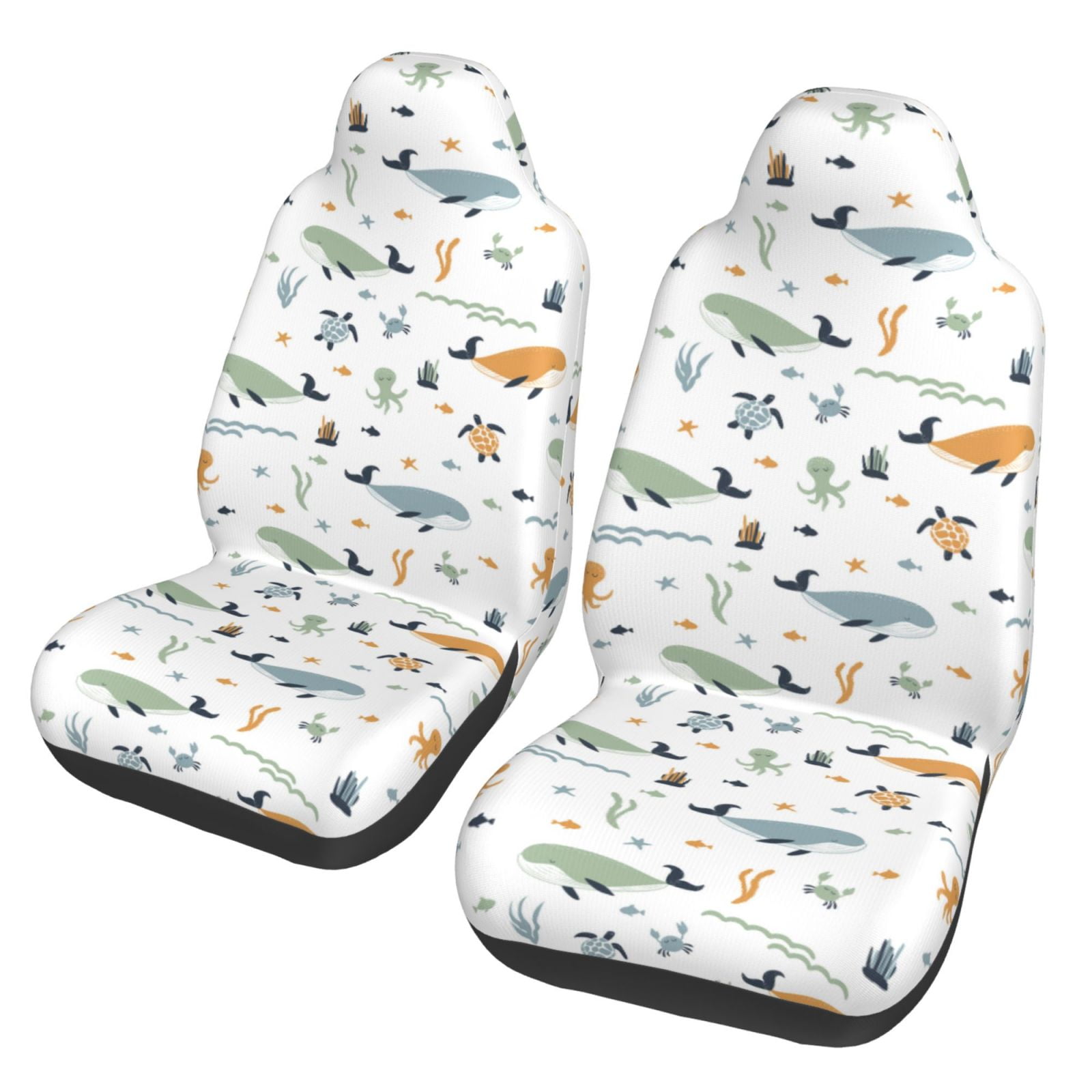 Xecao Sea Creatures Print Car Seat Cover in That Fits Most Cars, Vans ...