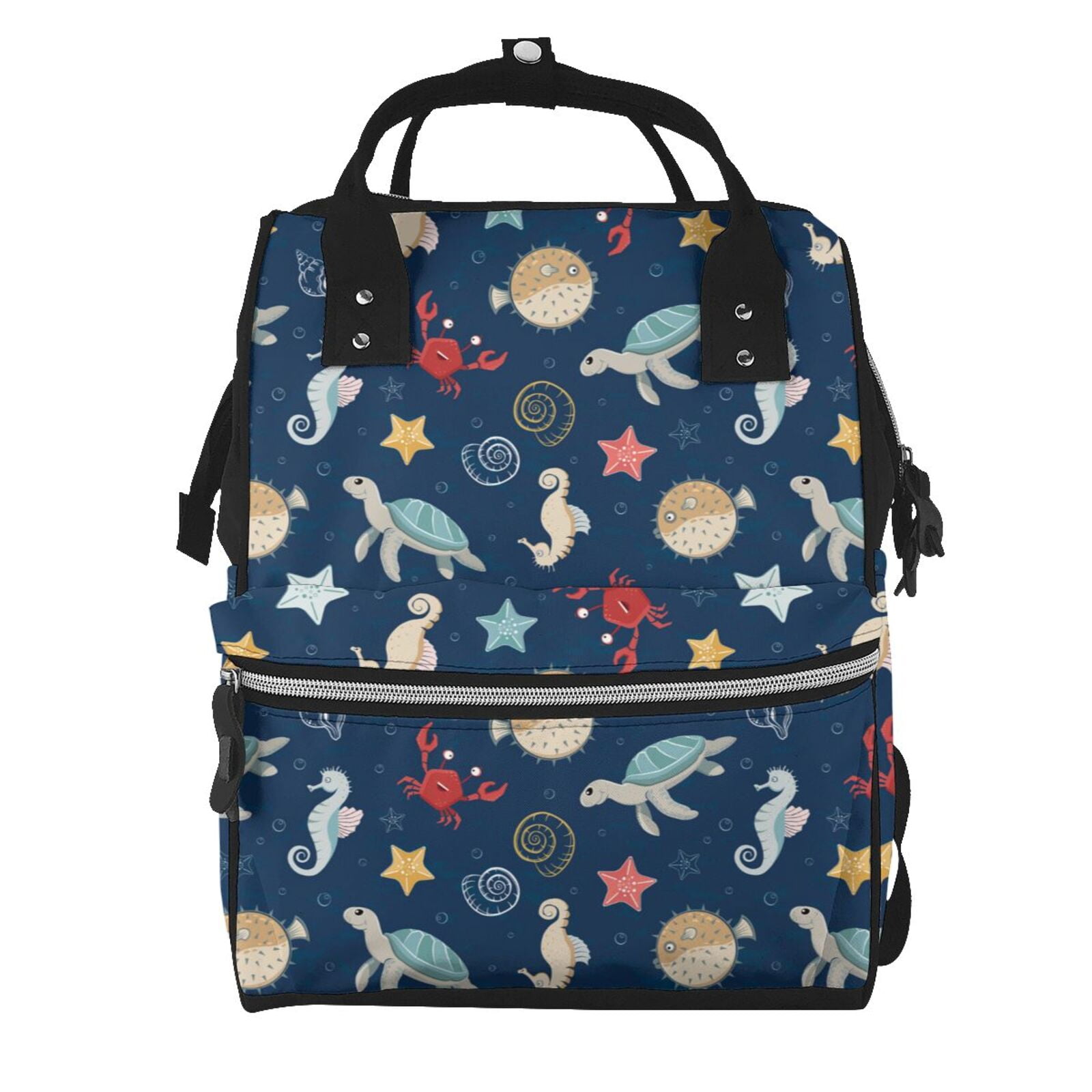 Xecao Sea Creatures print Large Capacity Nappy Bag is a multi ...