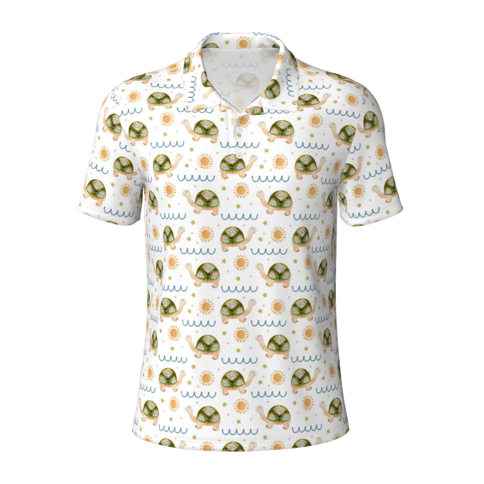 Xecao Sea Turtle Basking in the Sun for Mens' Casual Short Sleeve ...