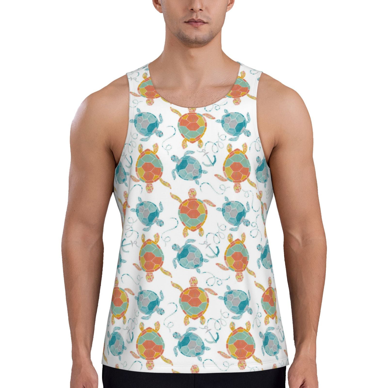Xecao Sea Turtle Men's Tank Top Workout Quick Dry Sleeveless Gym ...
