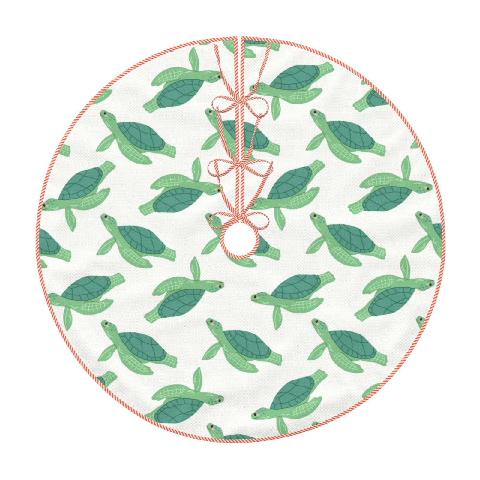 Xecao Sea Turtle Print Christmas Tree Skirt is a versatile, eco ...