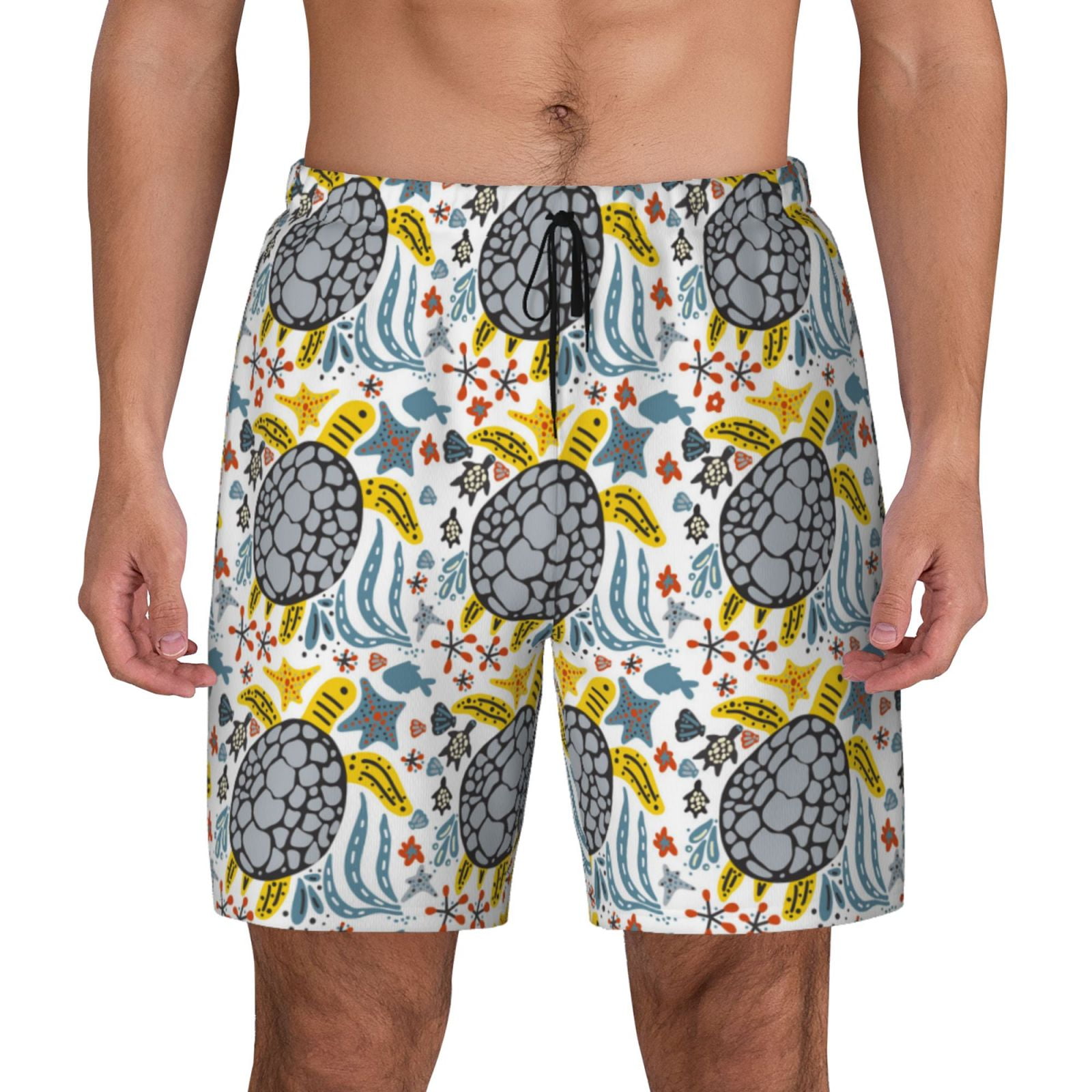 Xecao Sea Turtle for Men's Swimming Trunks Swim Trunks Quick Dry Swim ...