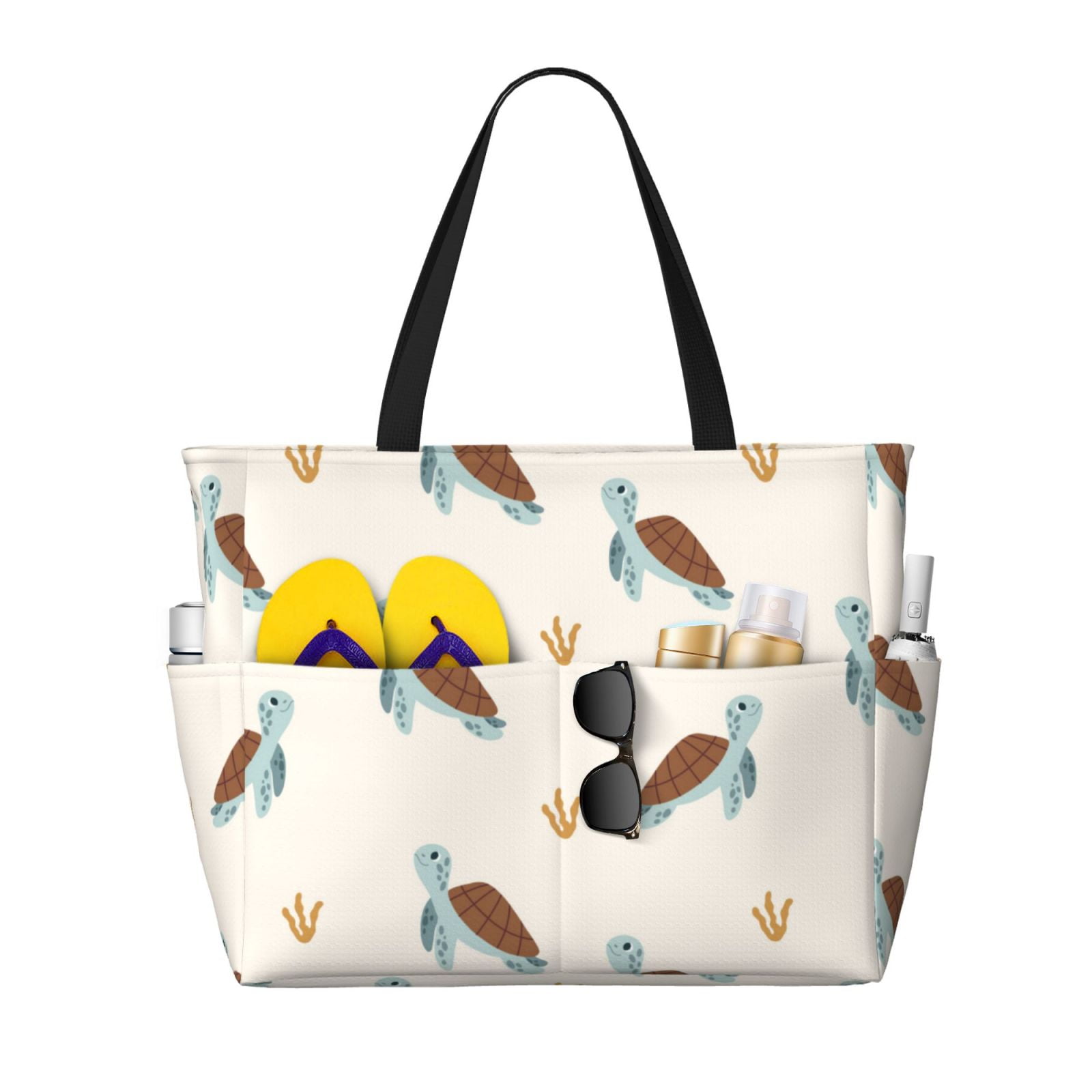 Xecao Sea Turtle for versatile beach bag for women includes zipper ...