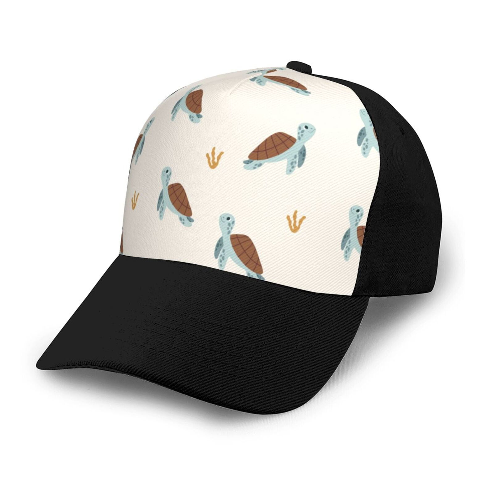 Xecao Sea Turtle print unisex vintage washed baseball cap, a soft and ...
