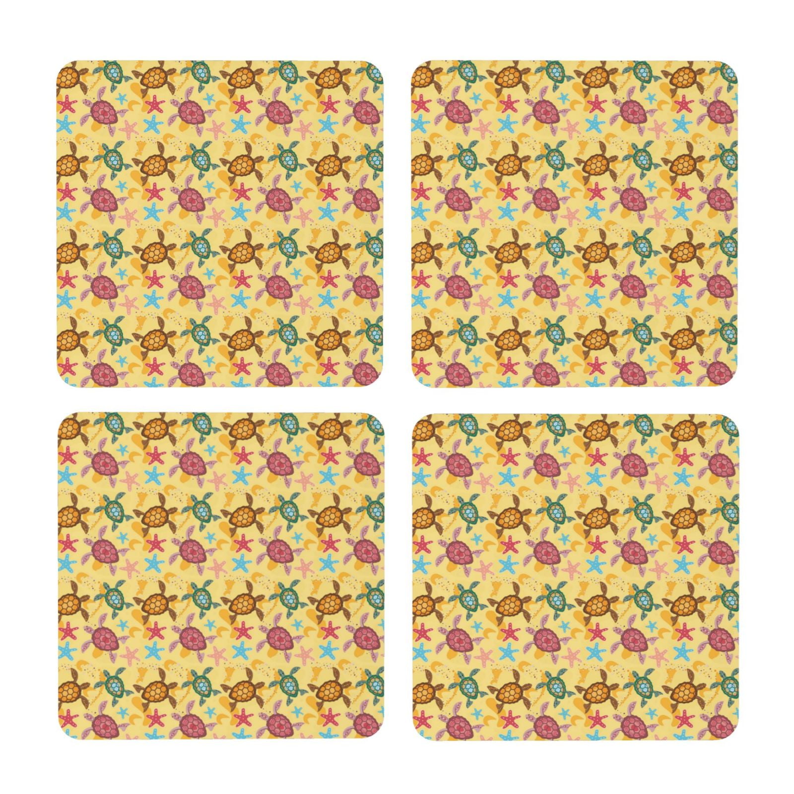 Xecao Sea and Sand for MDF Cork Coaster 4 Pcs,Drink Coasters,Suit for ...