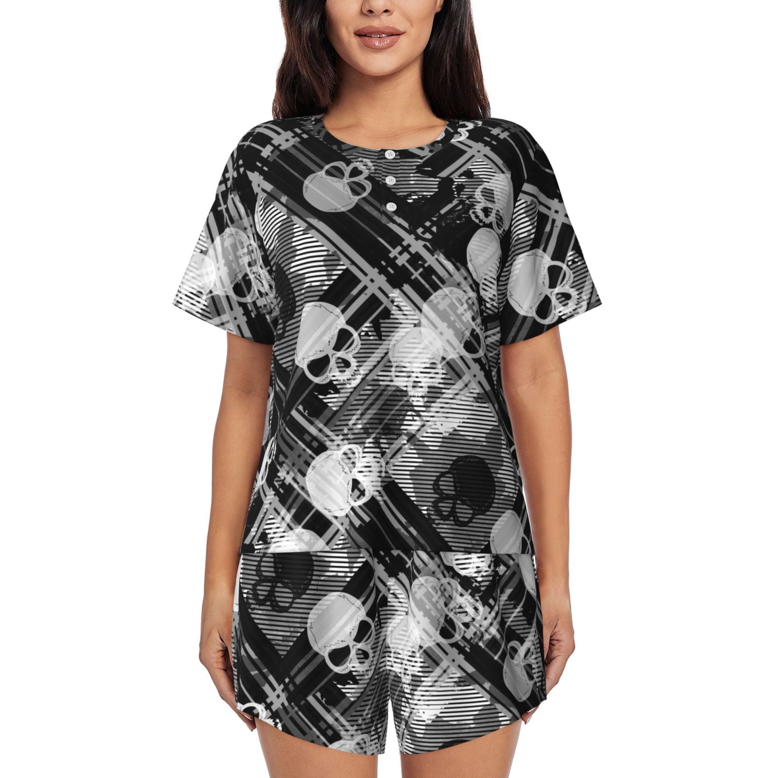 Xecao Seamless Pattern With Skulls print Swimsuit for women, Summer ...