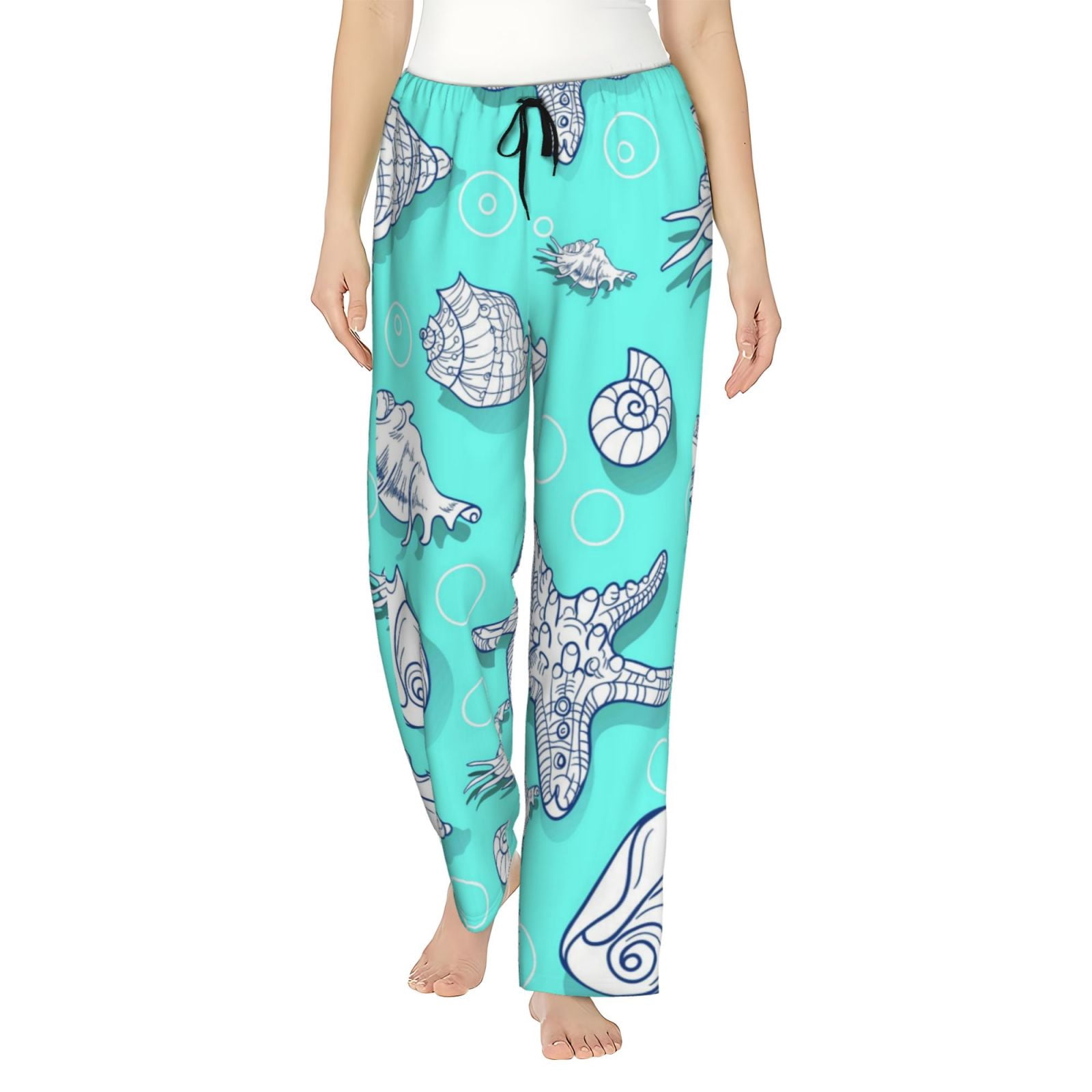 Xecao Seashell And Starfish Women's Straight Lounge Pajama Pants: The ...