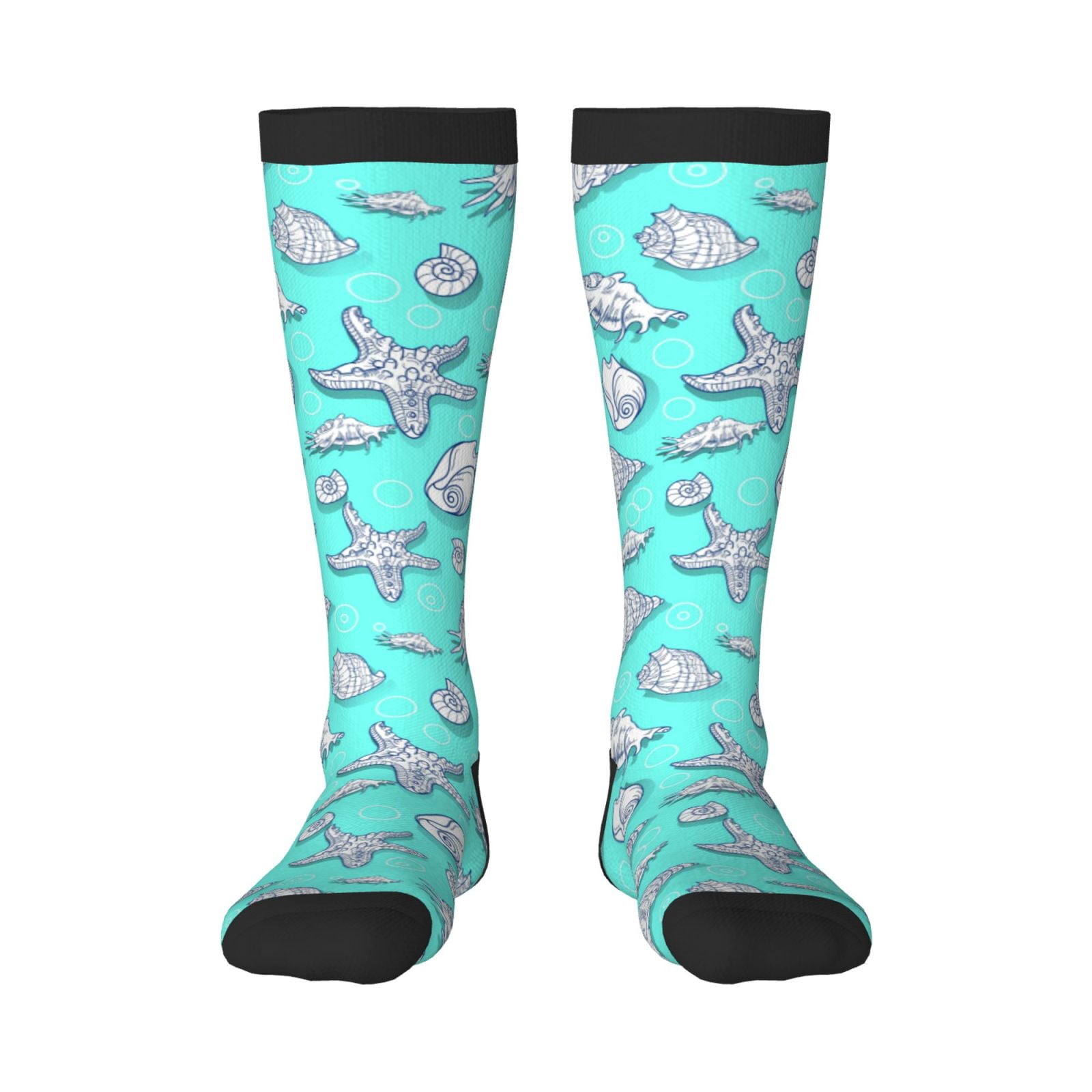 Xecao Seashell And Starfish print thigh-high socks, crafted for both ...