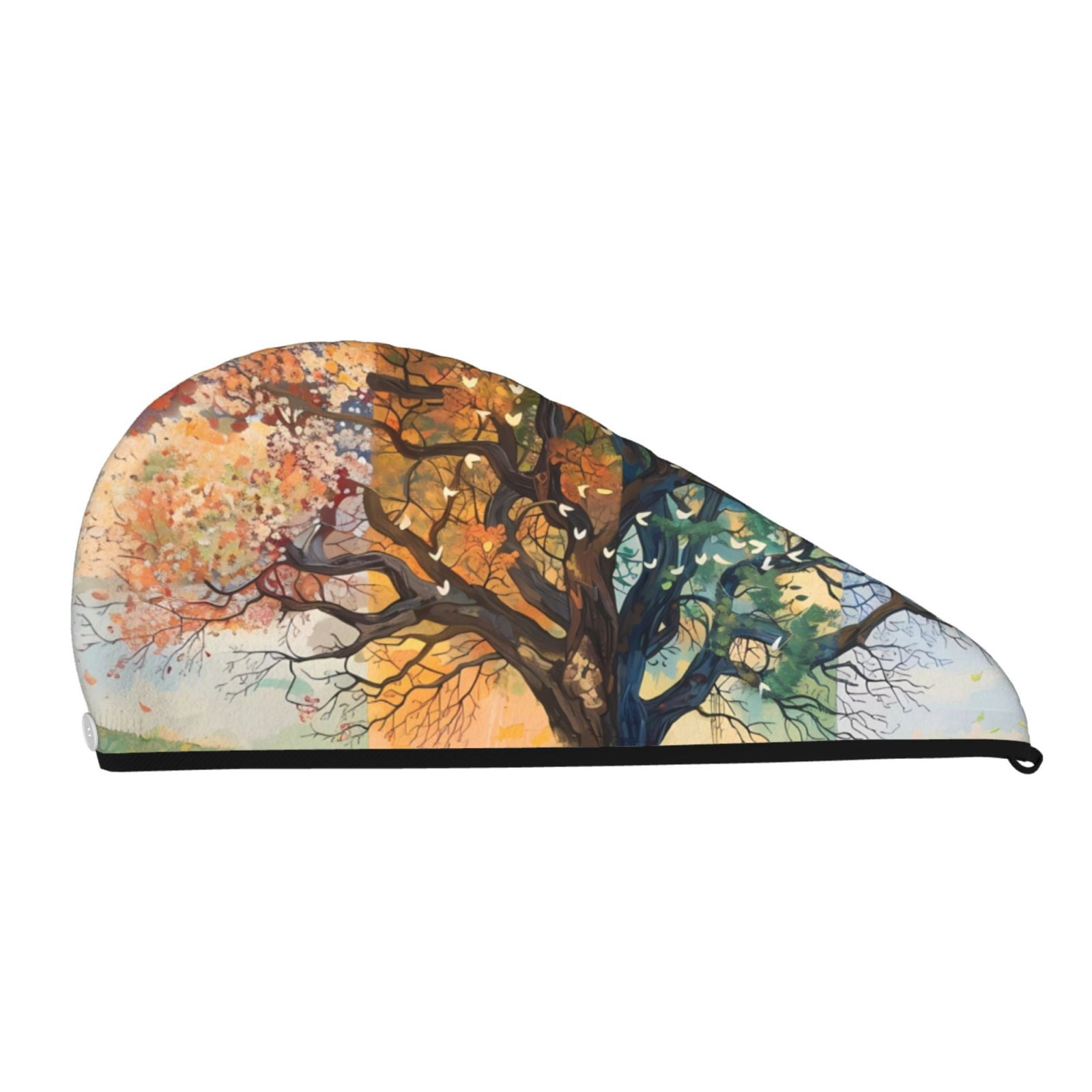 Xecao Seasonal Tree Reflection Print Hair Towel, Hair Turbans for Wet ...