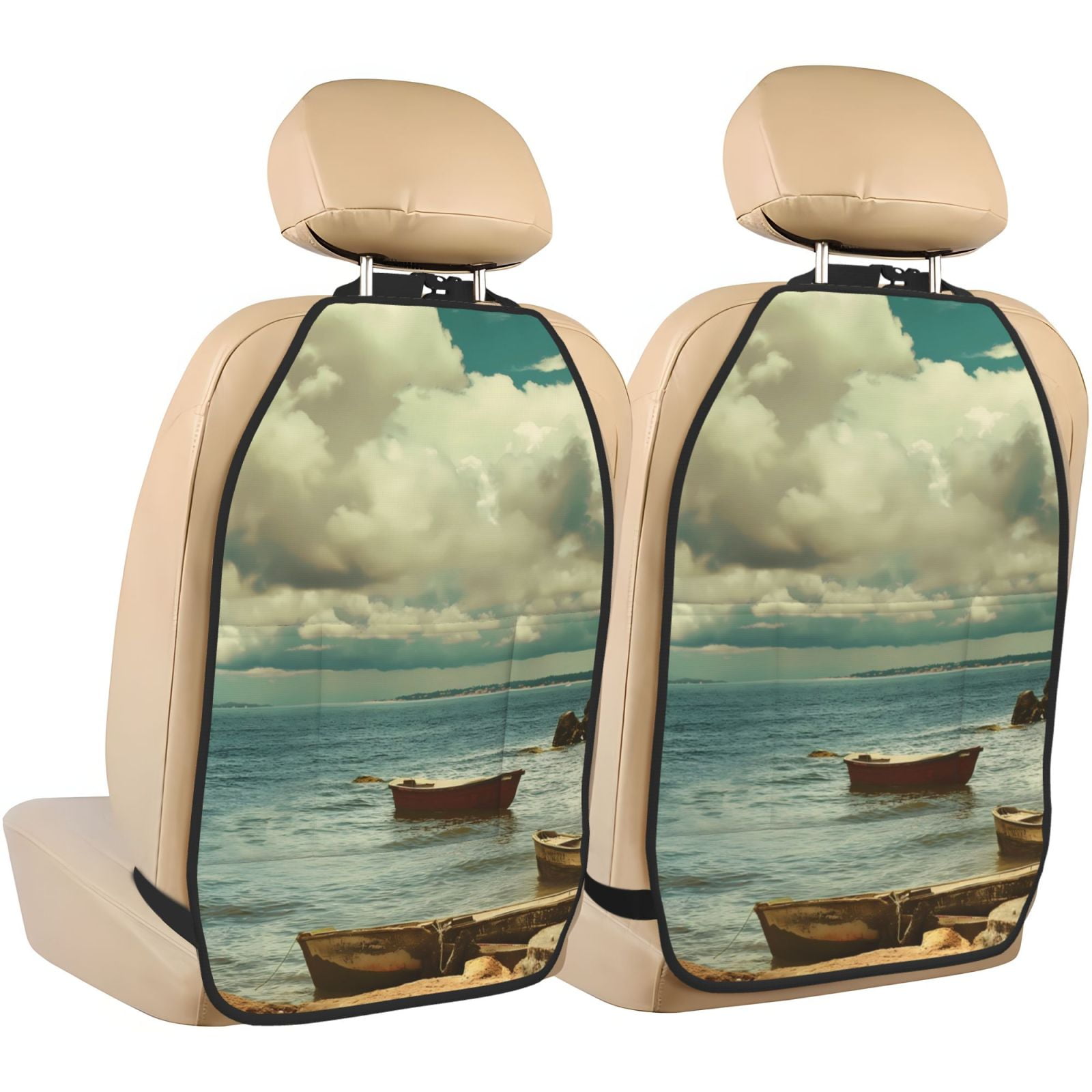 Xecao Serene Coastal Blue Sky Pattern Car Seat Back Protector 2 Pack ...