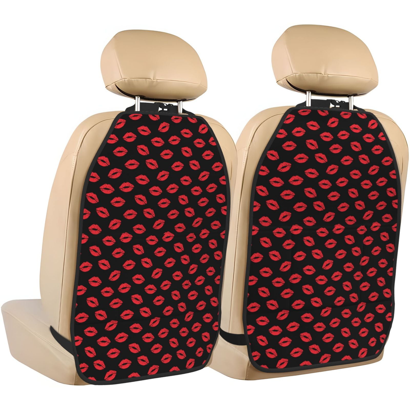 Xecao Sexy Red Lips Kiss Pattern Car Seat Back Protector 2 Pack Large ...