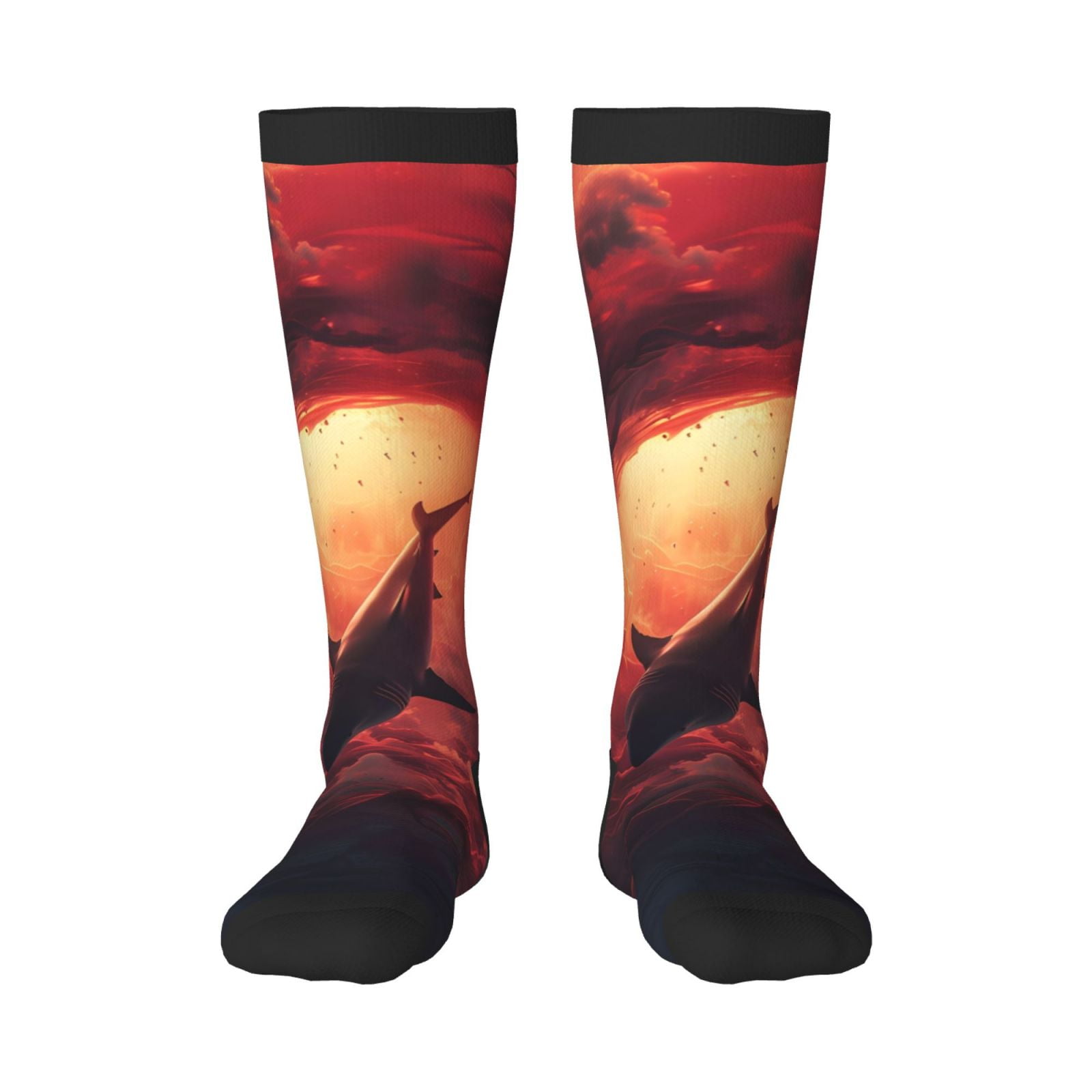 Xecao Shark Underwater Vortex Print Compression Socks for Both Men And ...