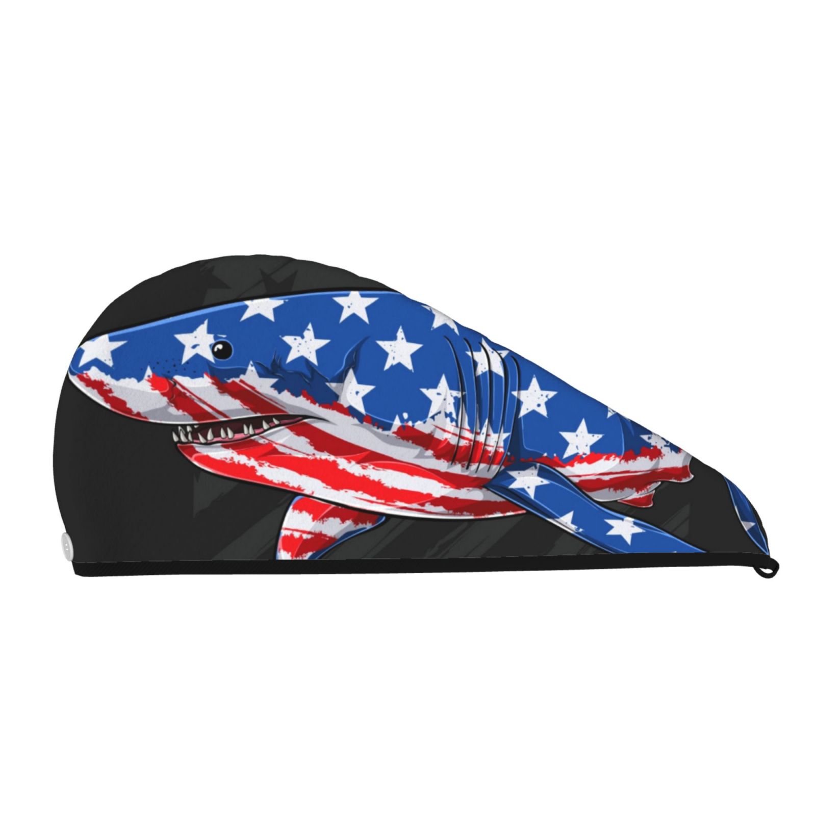 Xecao Shark With USA Flag Print Hair Towel, Hair Turbans for Wet Hair ...