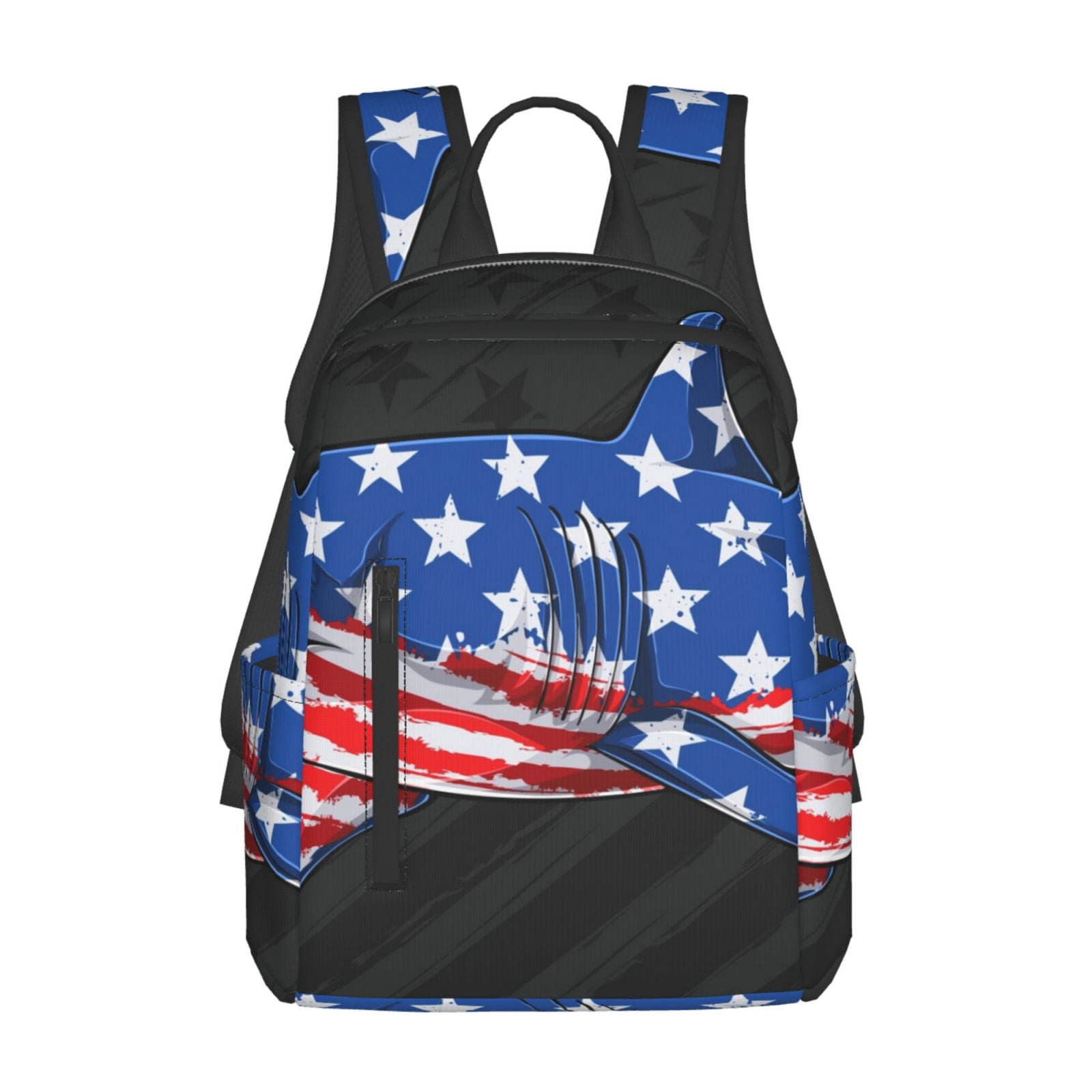 Xecao Shark With USA Flag print Backpack For women men Aesthetic ...
